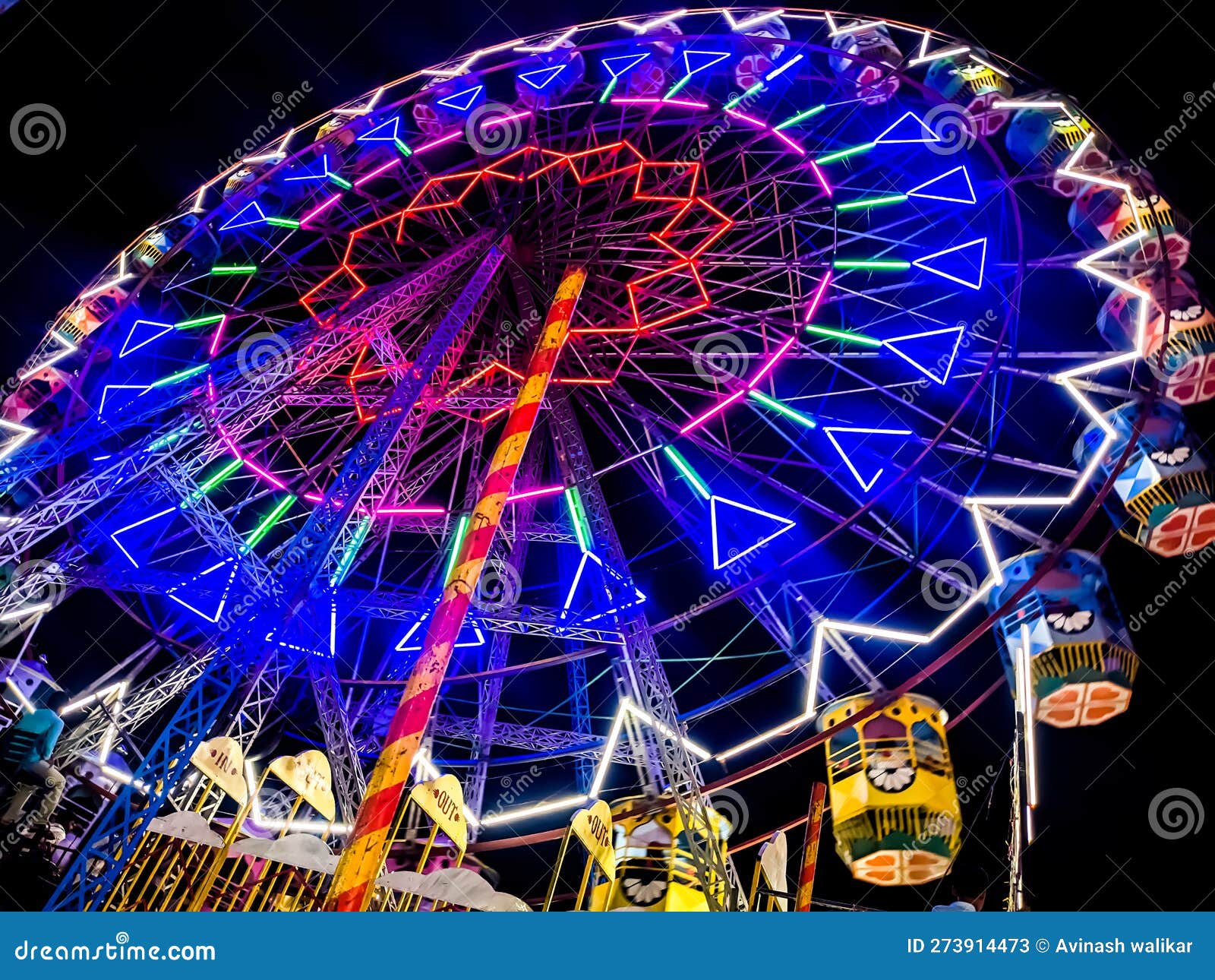 Colorful Giant Pacific Octopus On Black Background Royalty-Free Stock ...