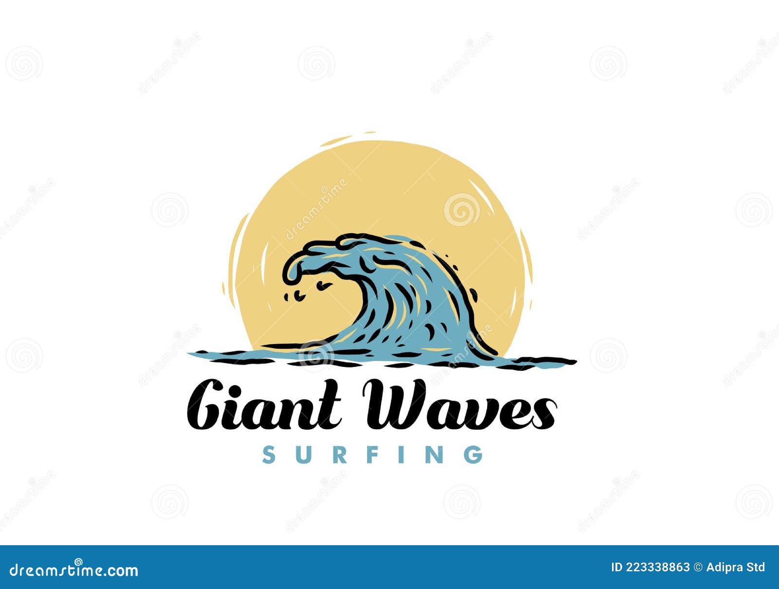 Colorful Giant Wave Illustration Drawing Stock Vector - Illustration of ...