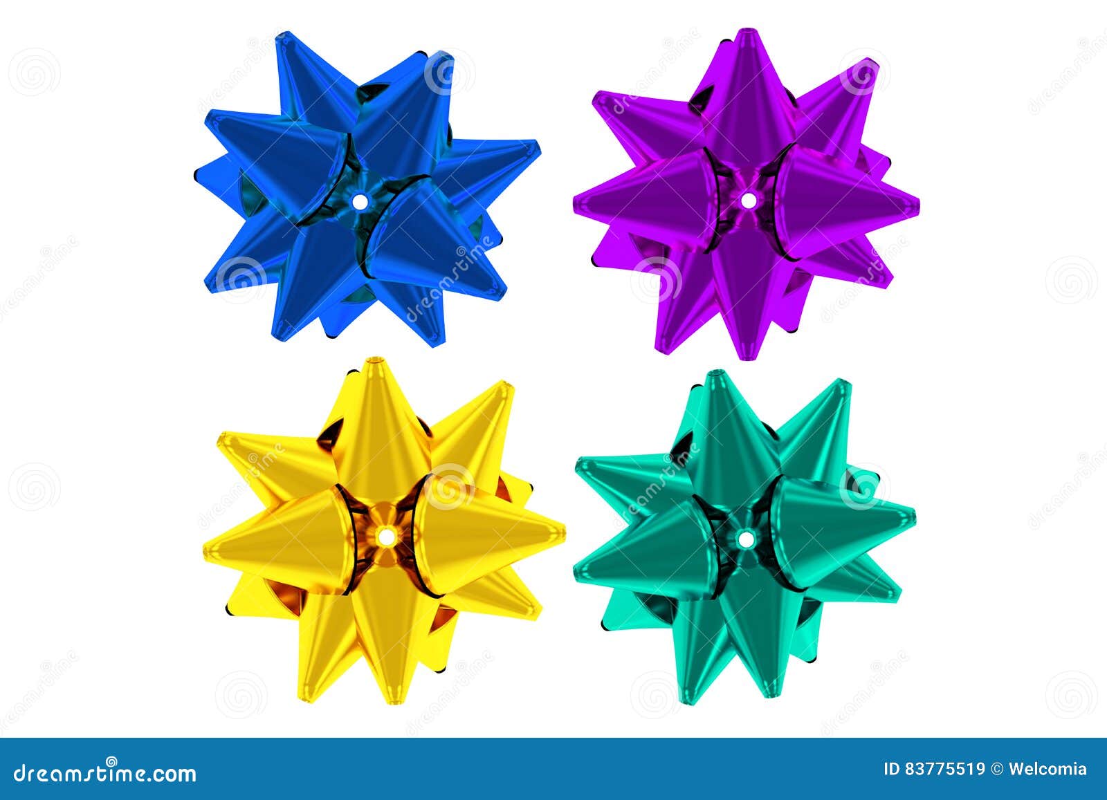 Colorful Gift Bows Isolated Stock Illustration - Illustration of ...