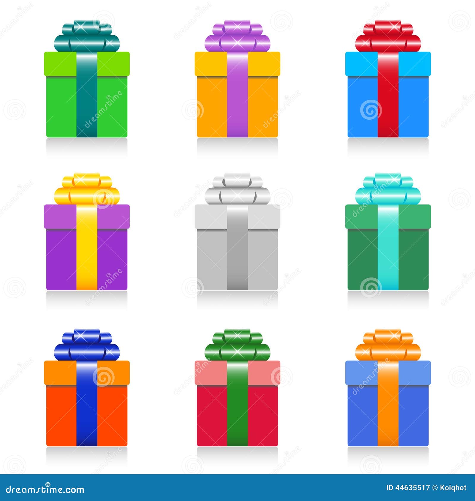 Colorful gift box set stock vector. Illustration of colorful - 44635517