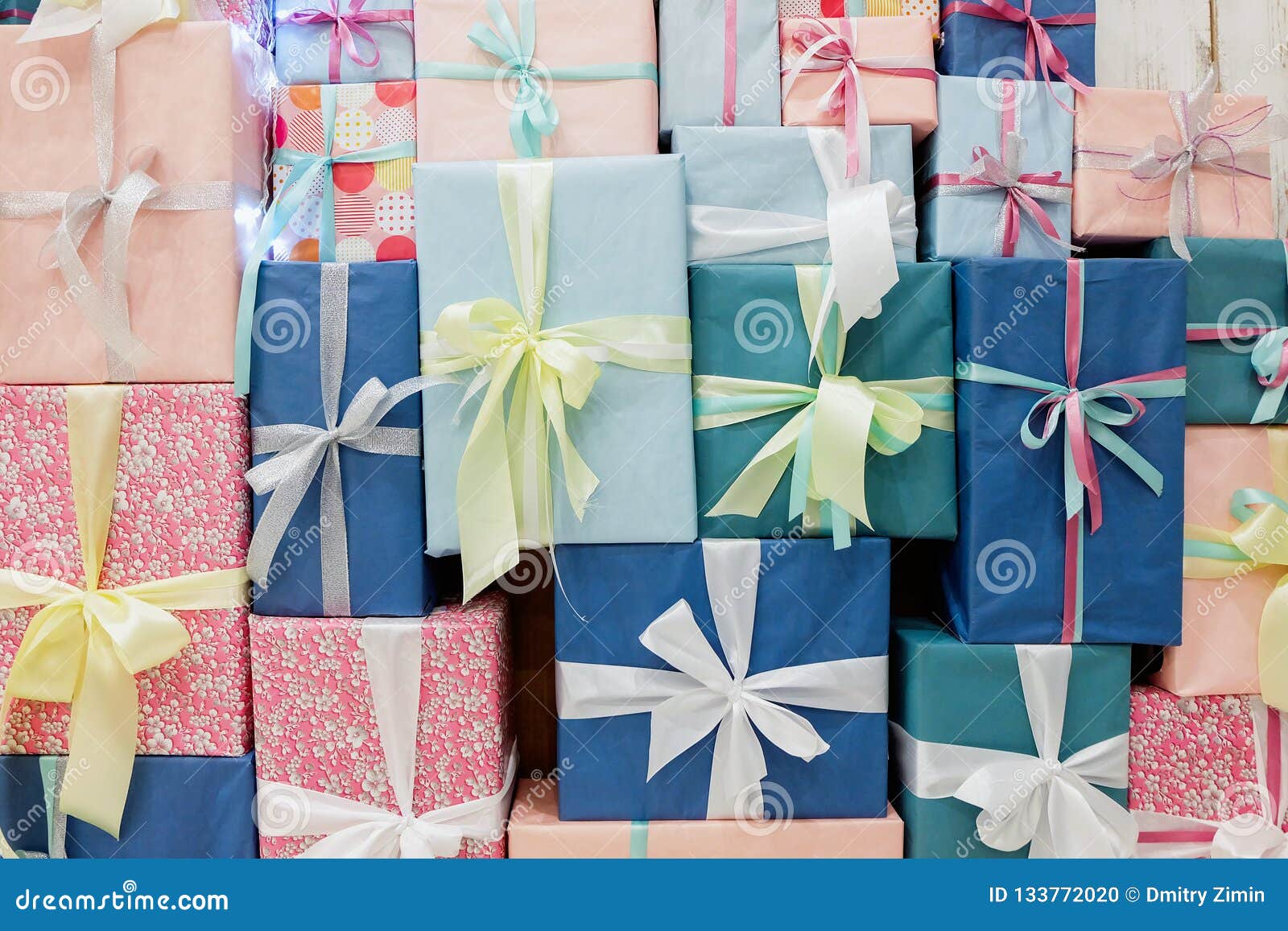 Colorful Gift Boxes Background Stock Photo - Image of shopping, paper ...