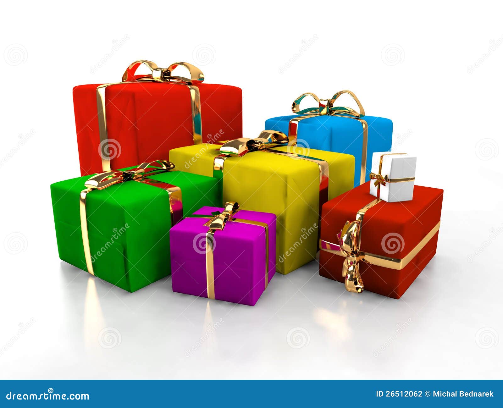 Colorful Gift Boxes Isolated Stock Illustration - Illustration of ...