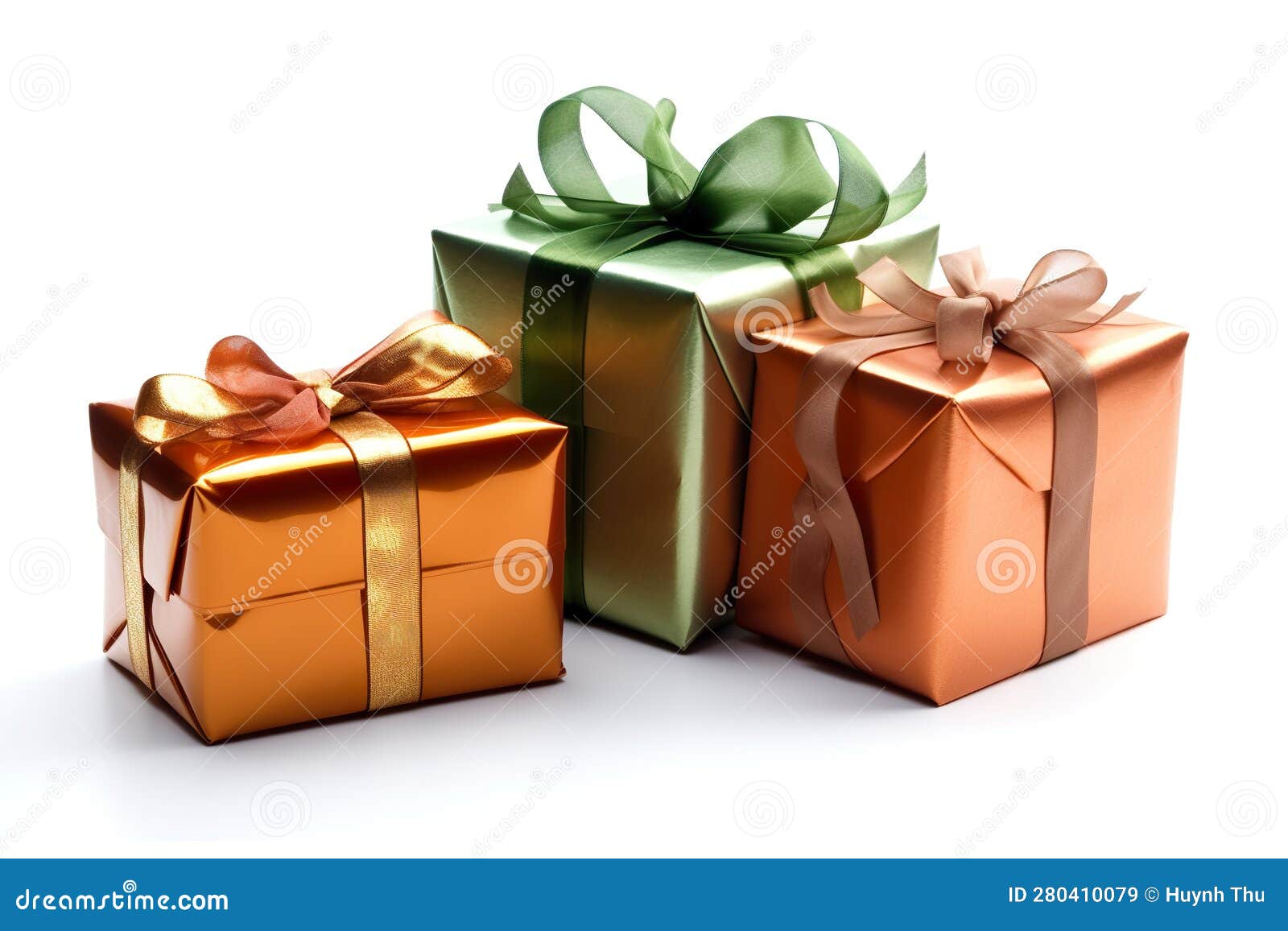 Colorful Gift Boxes with Ribbons on White Background Stock Illustration ...