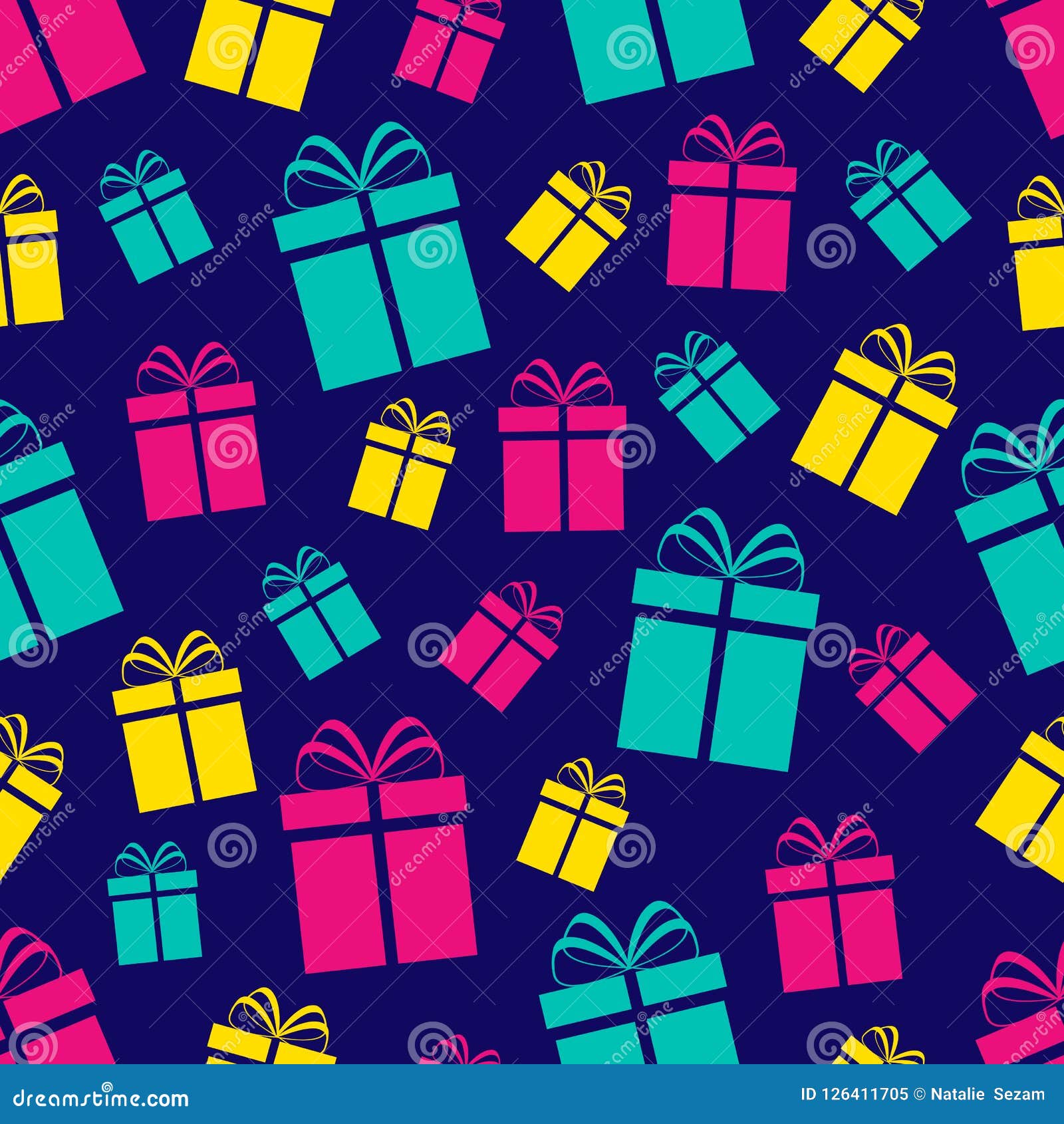 Colorful Gift Boxes Seamless Pattern. Holidays Background. Colored Flat ...