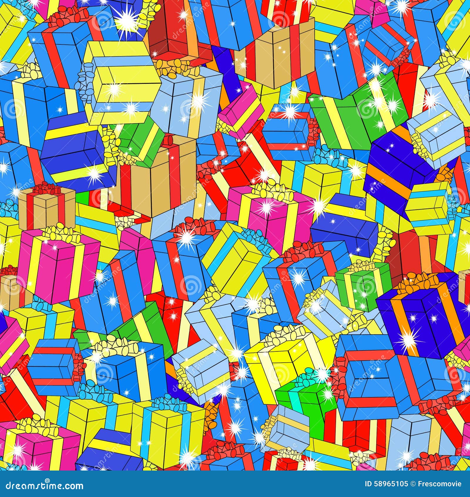 Colorful gift boxes stock vector. Illustration of celebration - 58965105