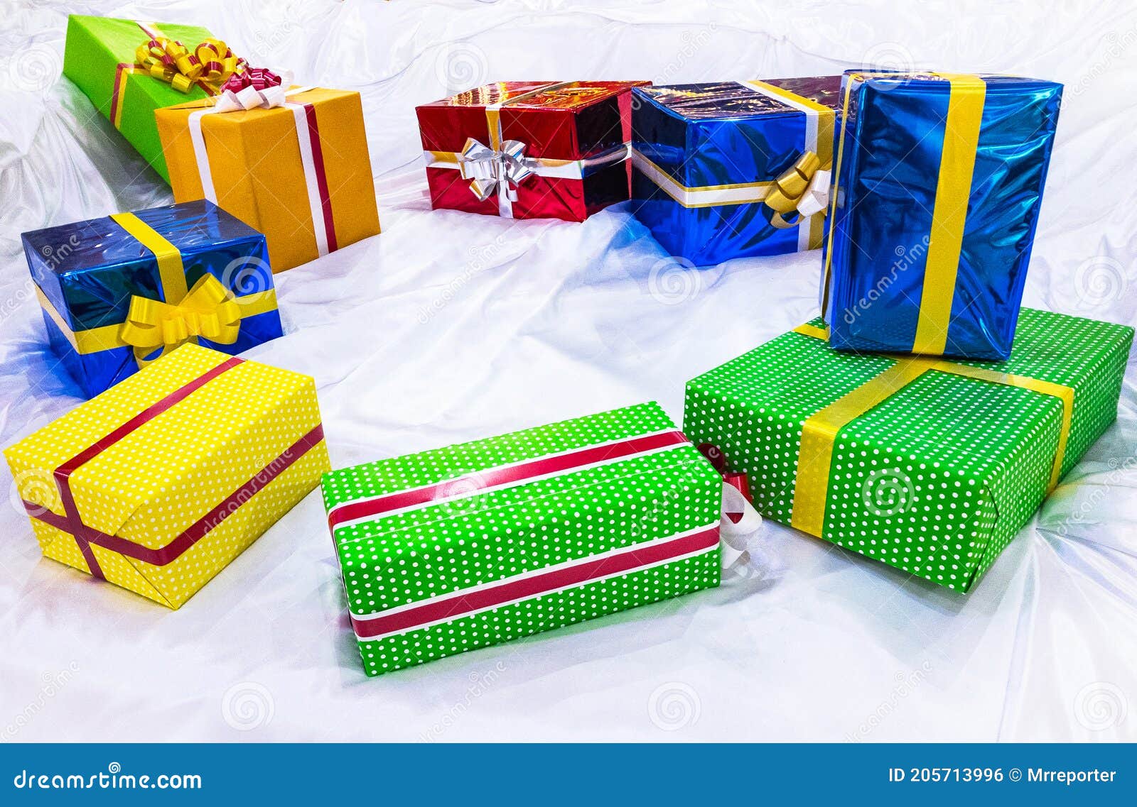 Colorful gift boxes stock photo. Image of parcel, white - 205713996