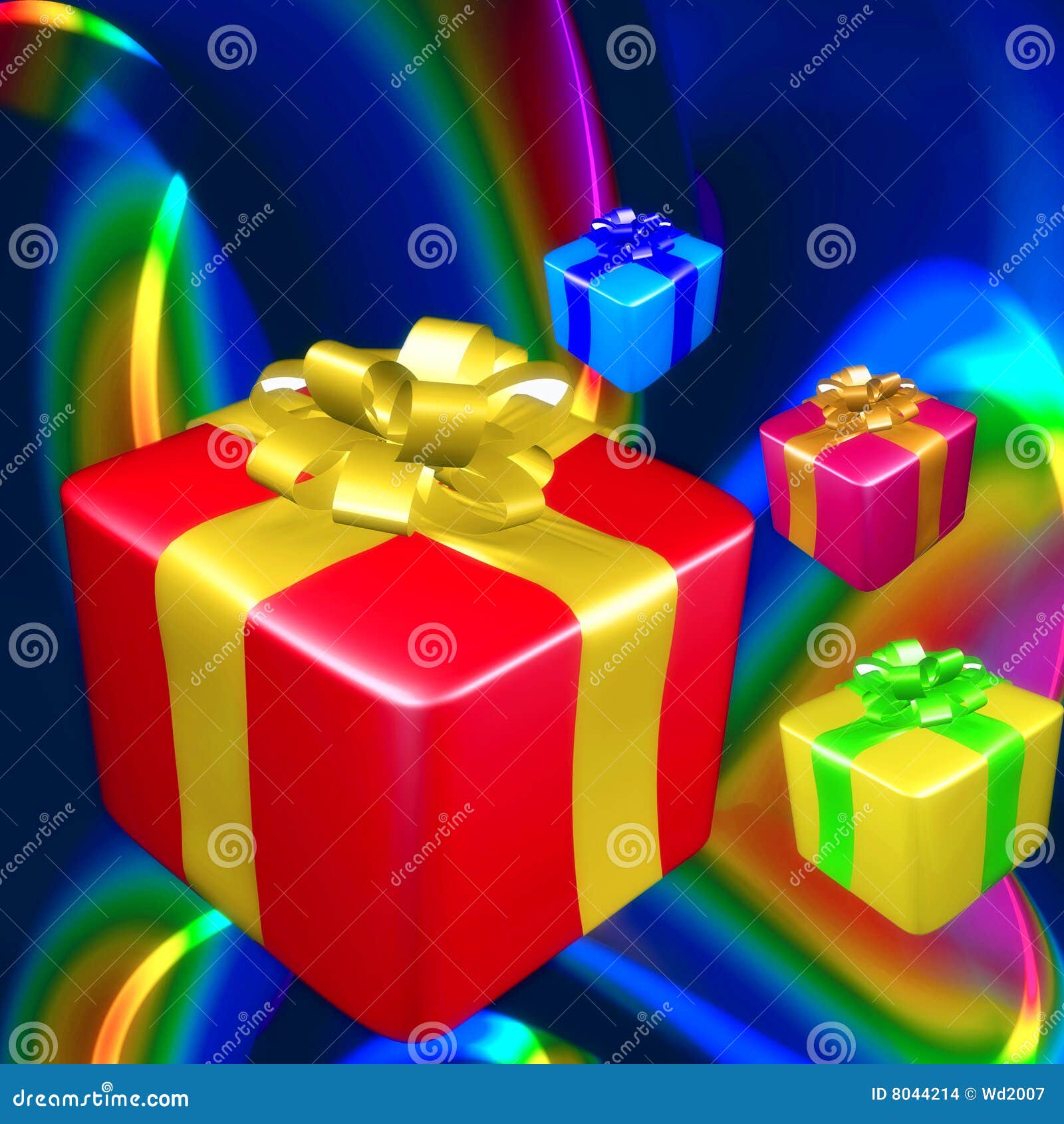 Colorful gift and presents stock illustration. Illustration of santa ...
