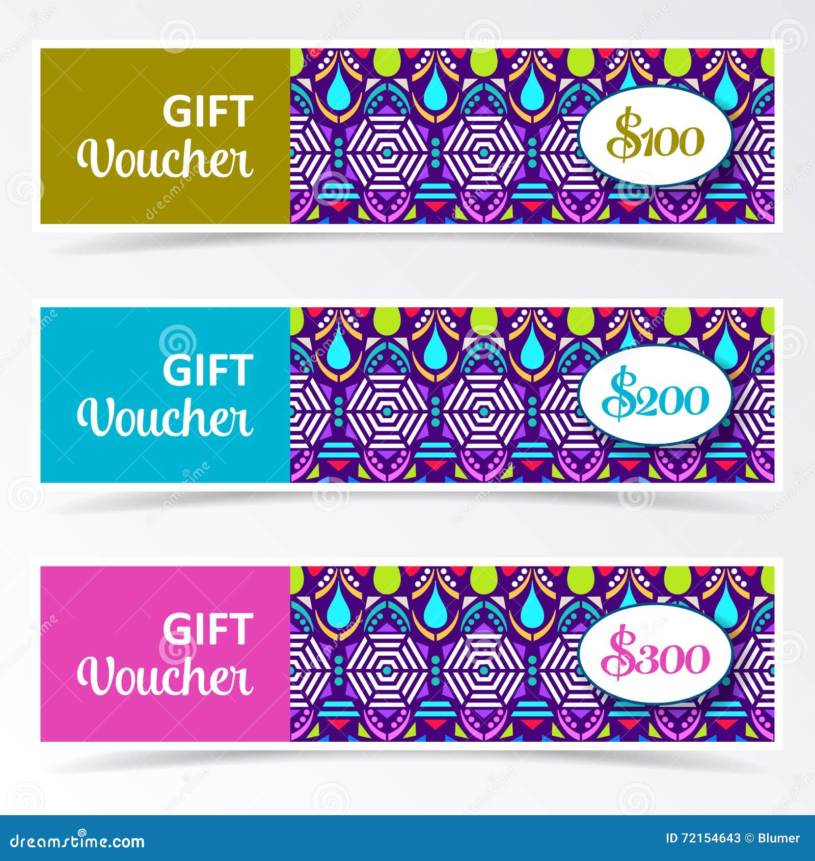 Colorful Gift Voucher Templates Stock Vector - Illustration of ...