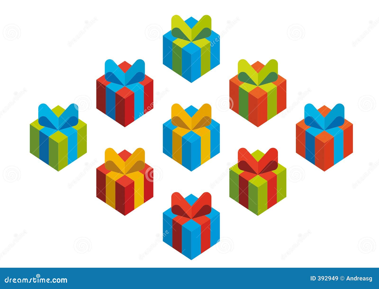 Colorful gifts stock illustration. Illustration of diagonal - 392949