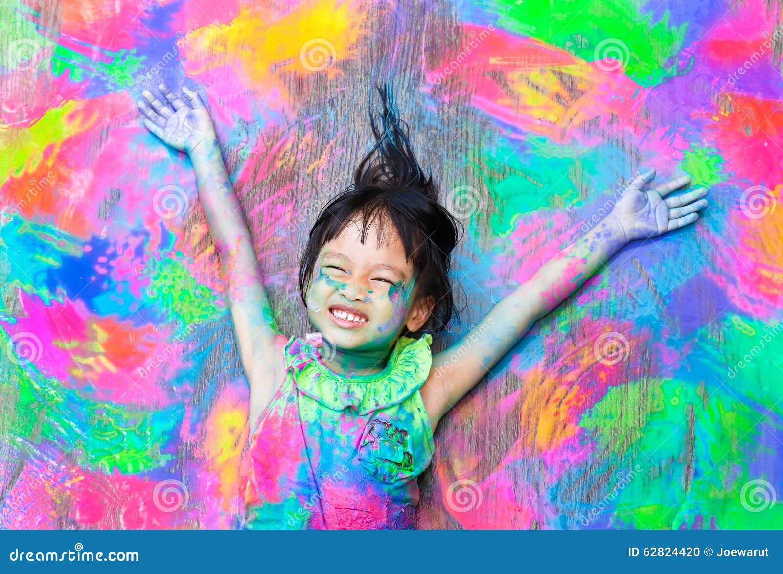 Colorful girl stock photo. Image of asian, mess, cute - 62824420