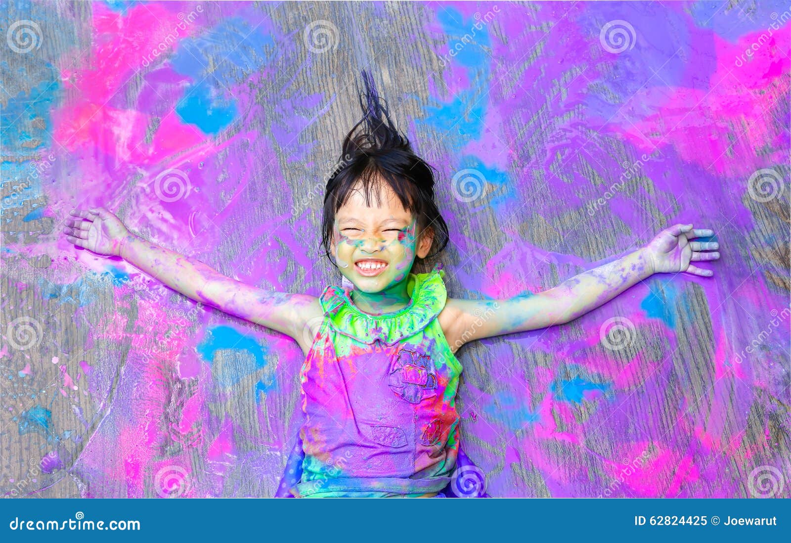 Colorful girl stock image. Image of painter, crafts, splash - 62824425