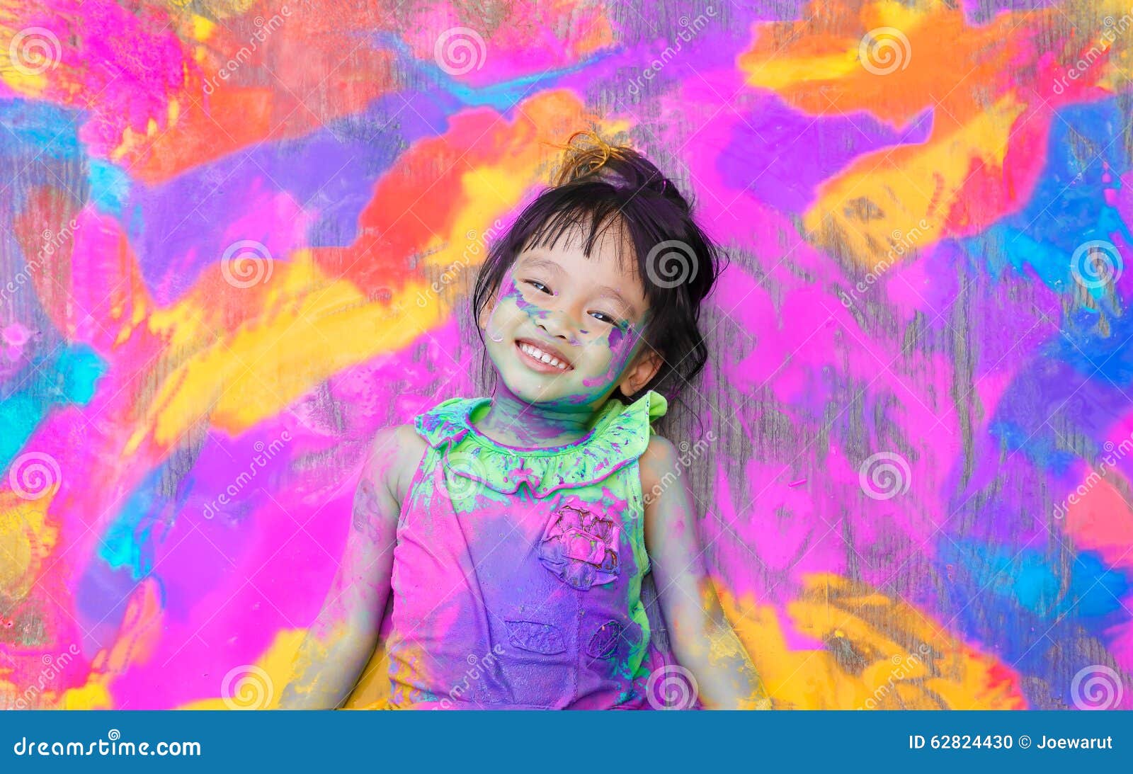 Colorful girl stock photo. Image of splatter, bright - 62824430