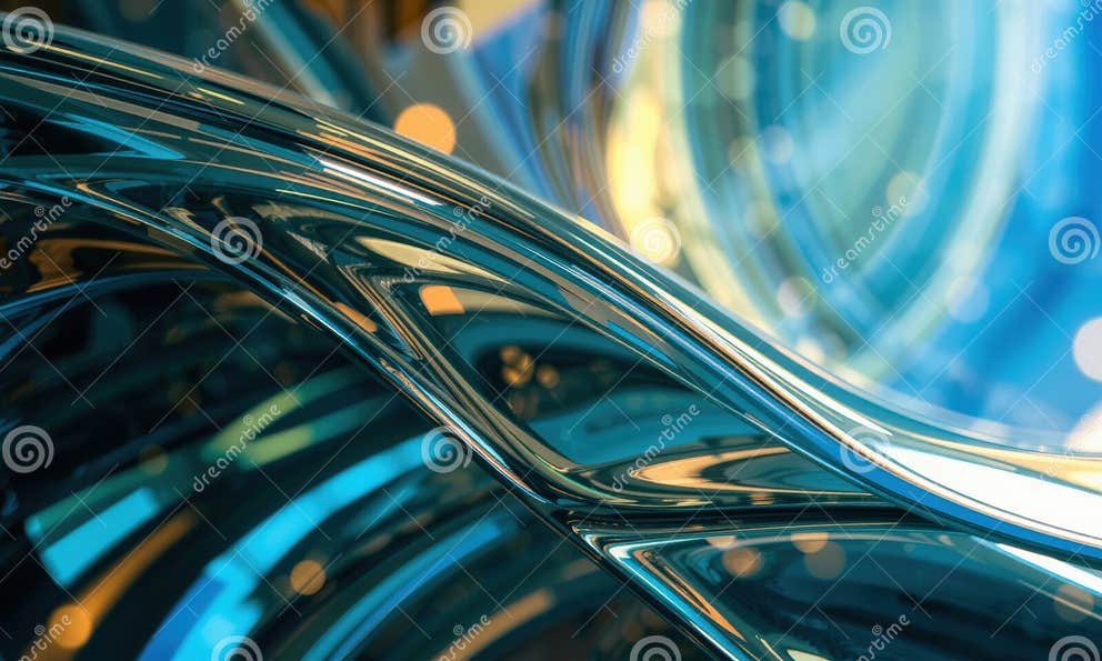 Colorful Glass Abstract Design with Smooth Curves and Reflections ...
