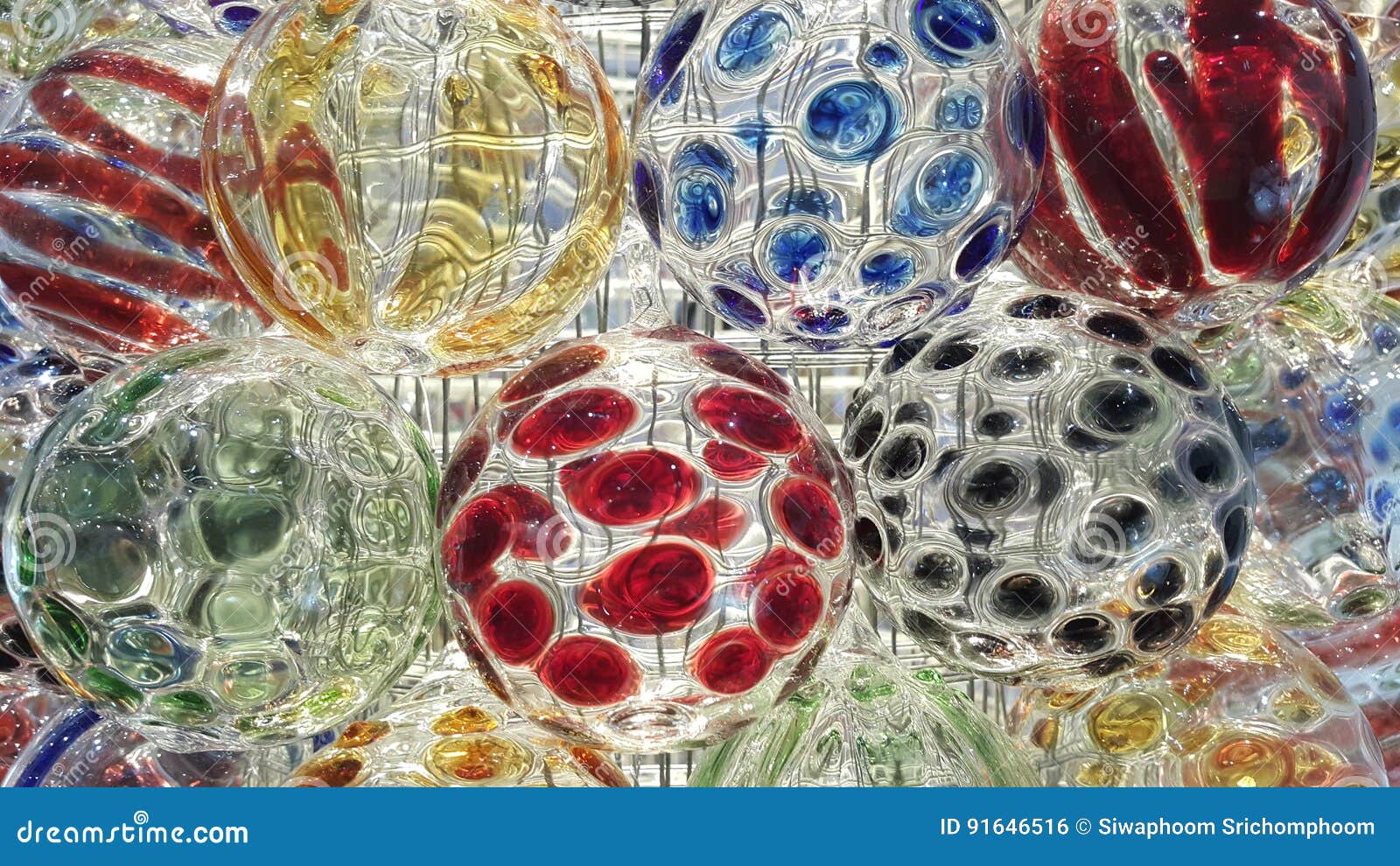 Colorful glass ball stock photo. Image of orange, abstract - 91646516