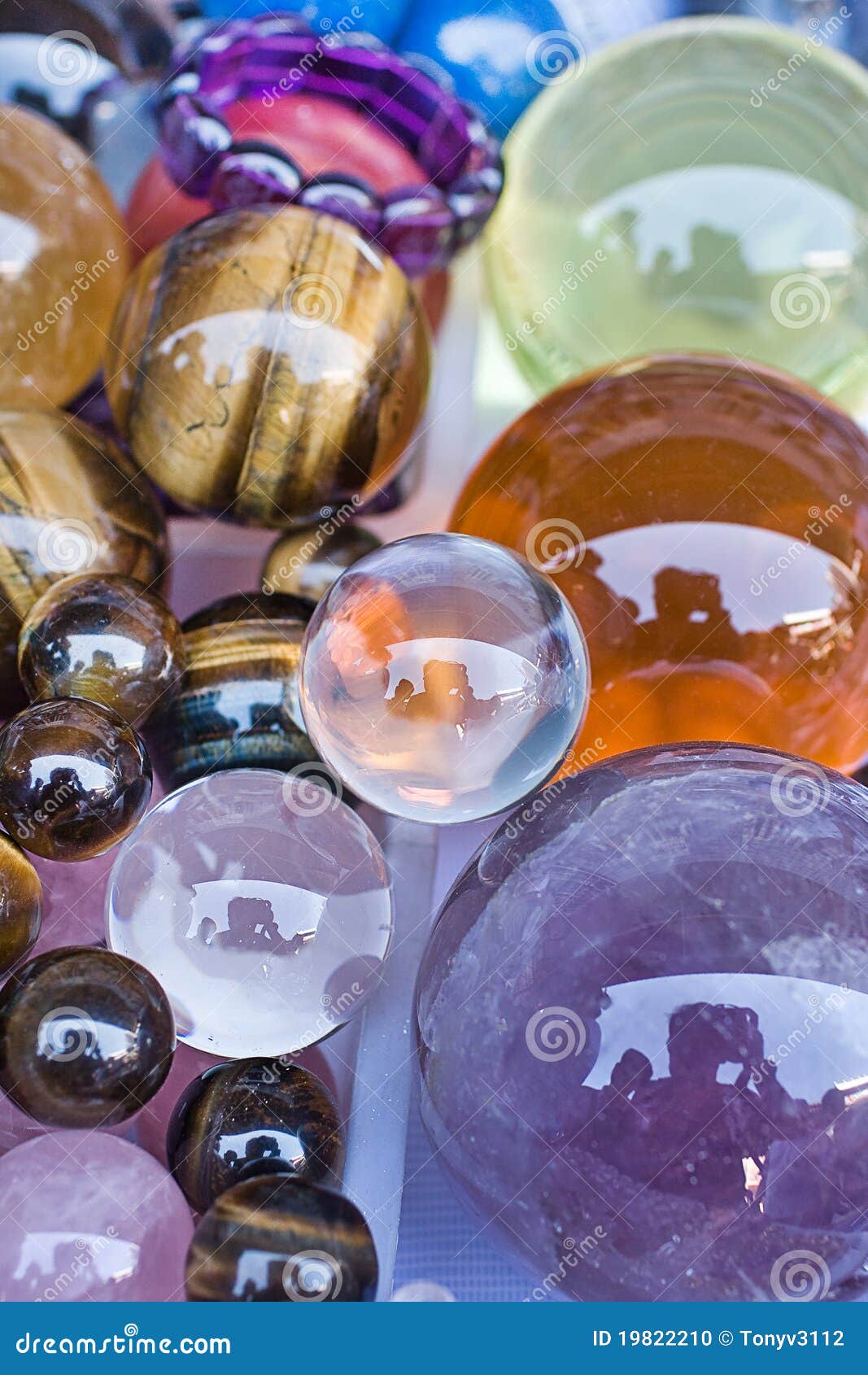 Colorful Glass Balls on a Sunny Day Stock Photo - Image of panjiayuan ...