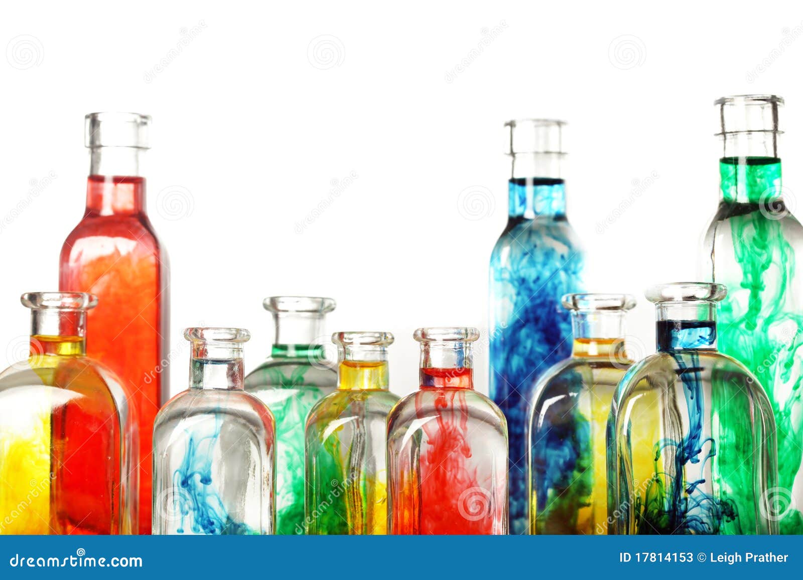 Colorful glass bottles stock image. Image of glass, colours - 17814153