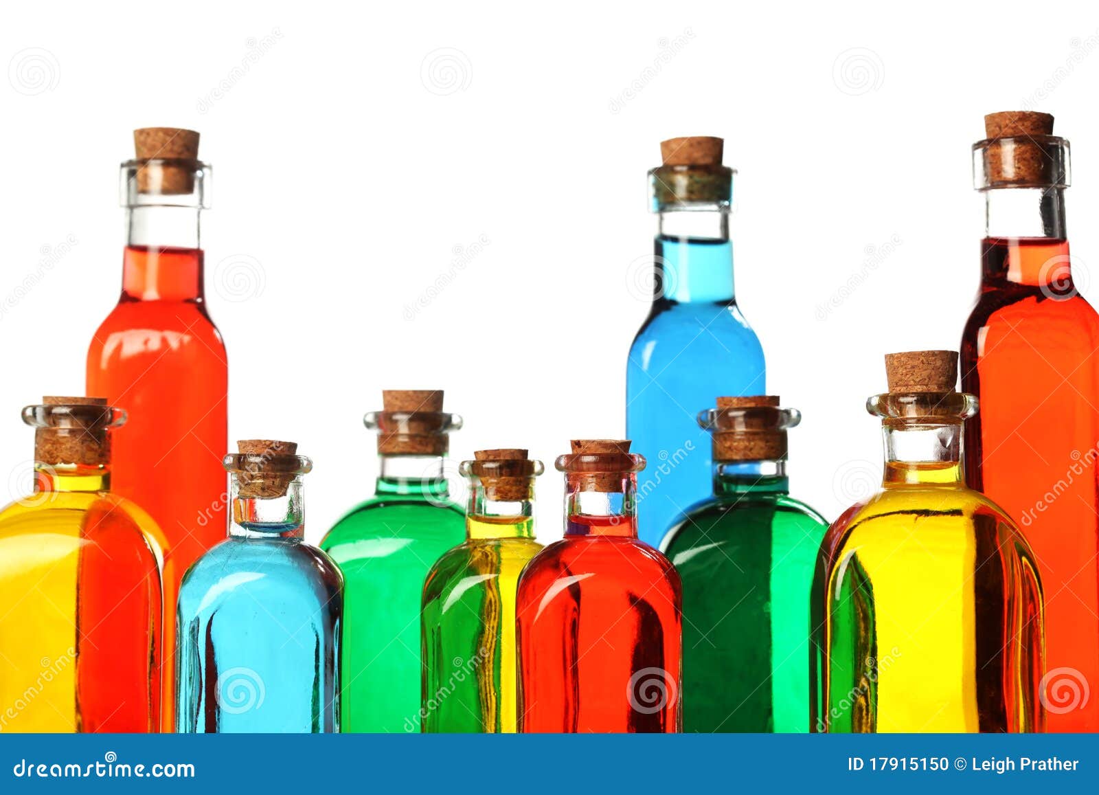 Colorful glass bottles stock photo. Image of laboratory - 17915150