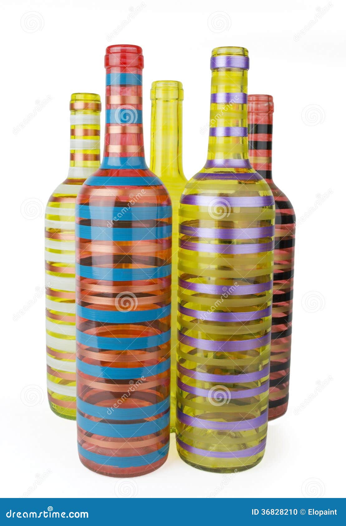 Colorful glass bottles stock photo. Image of beverage - 36828210