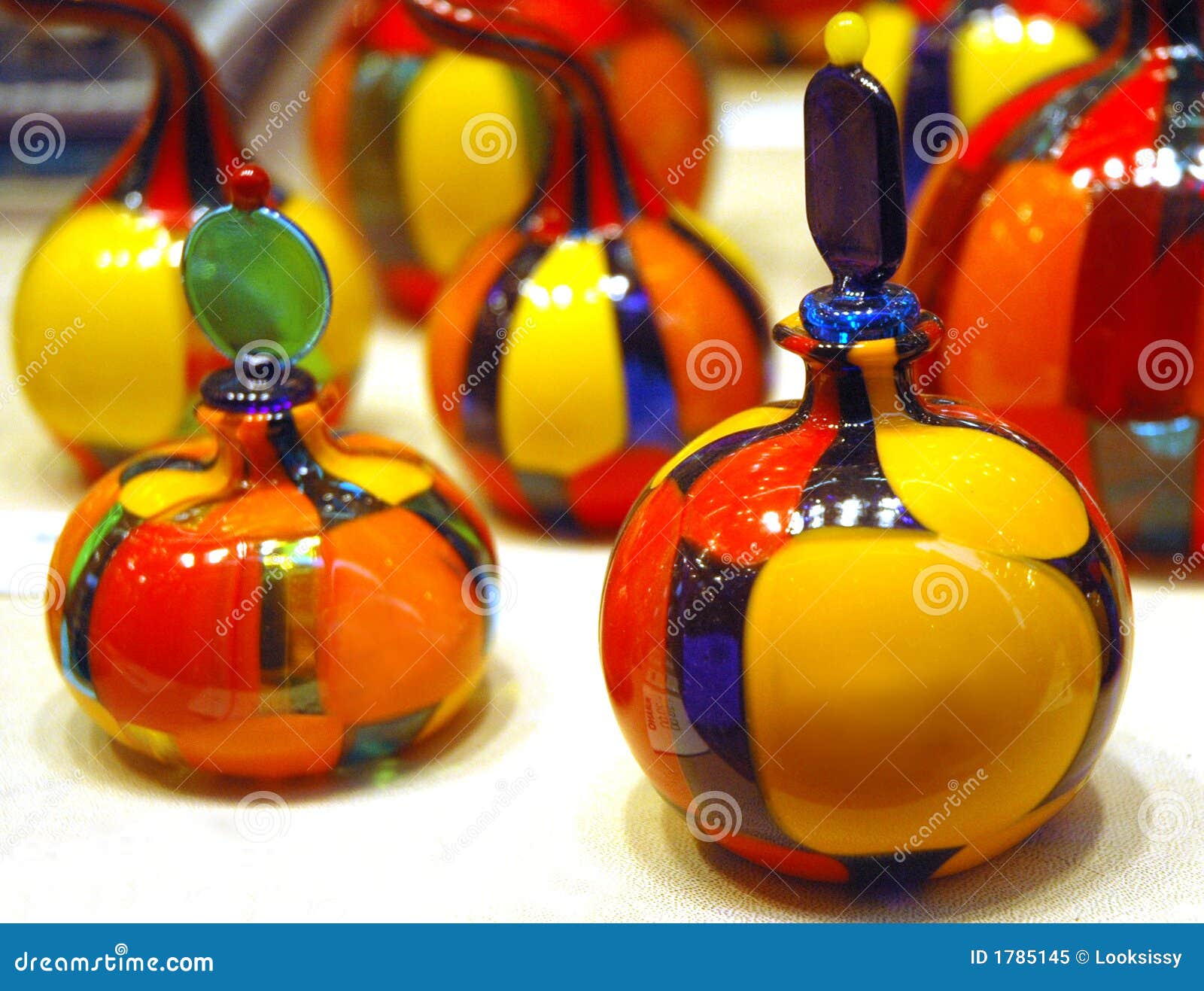 Colorful Glass Bottles for Perfume Stock Image - Image of colorful ...