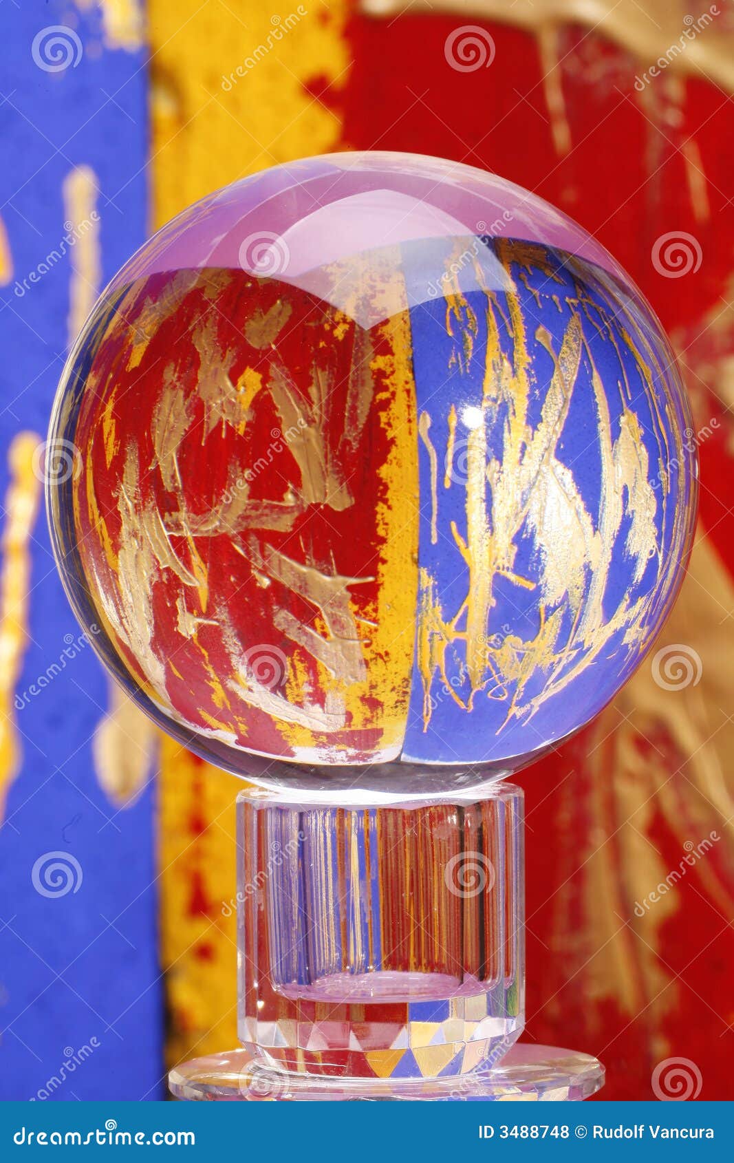 Colorful Glass Crystal Ball Stock Photo - Image of colourful ...