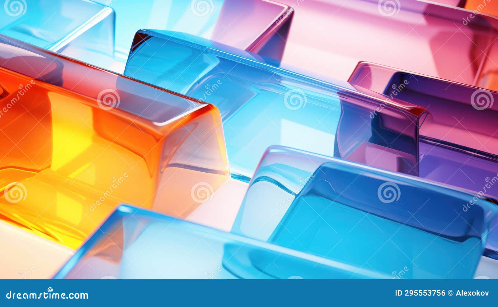 Colorful Glass Cubes Background. 3d Rendering, 3d Illustration Stock Illustration - Illustration ...