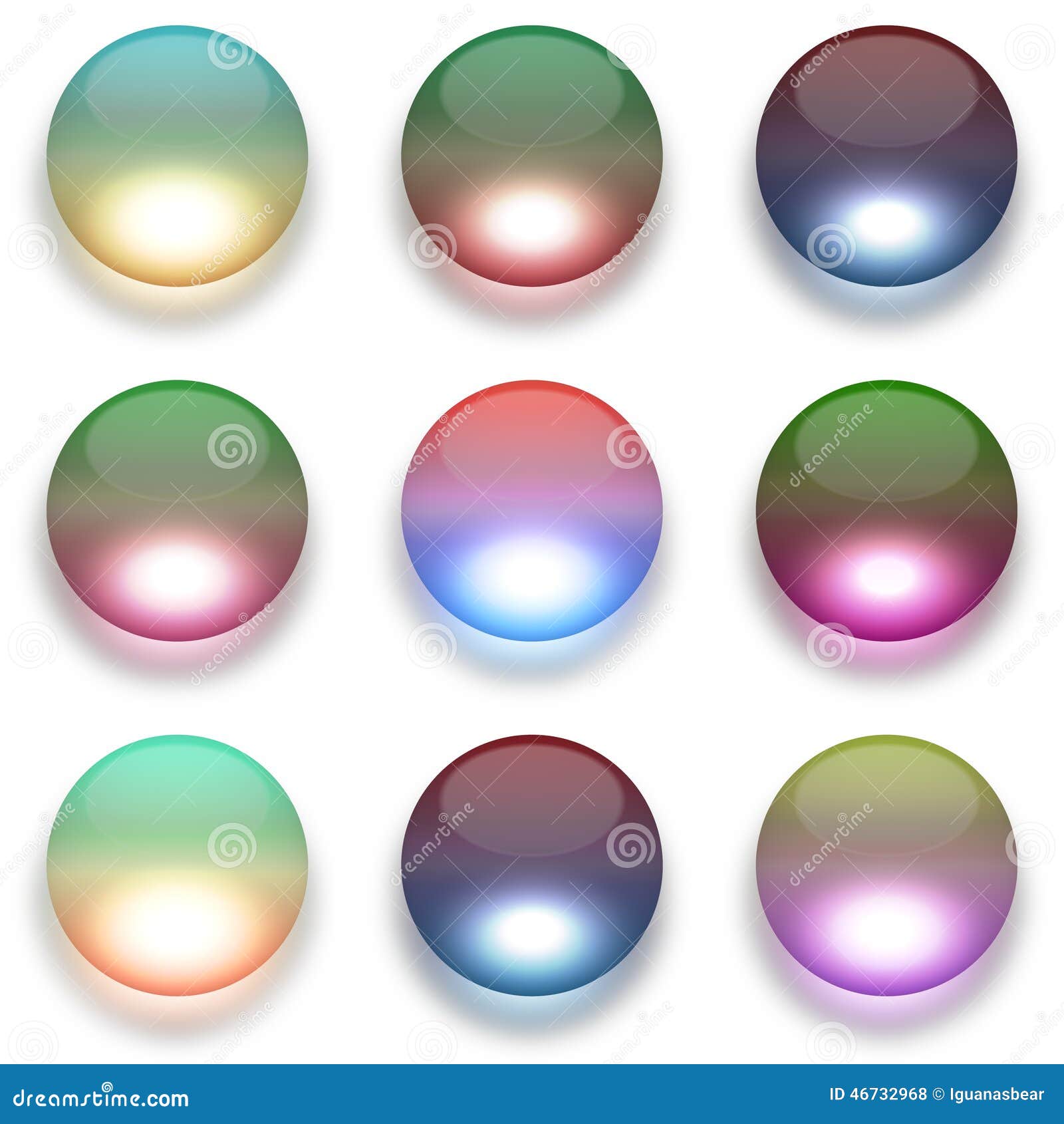 Colorful Glass Globes Isolated on White Stock Illustration ...