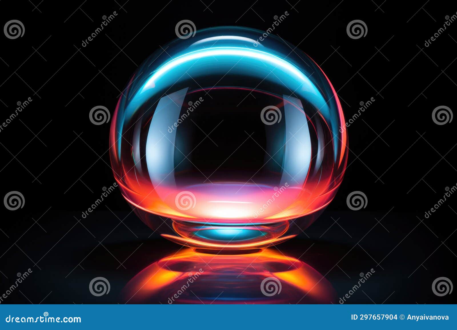 A Colorful Glass Object on a Black Surface Stock Photo - Image of ...