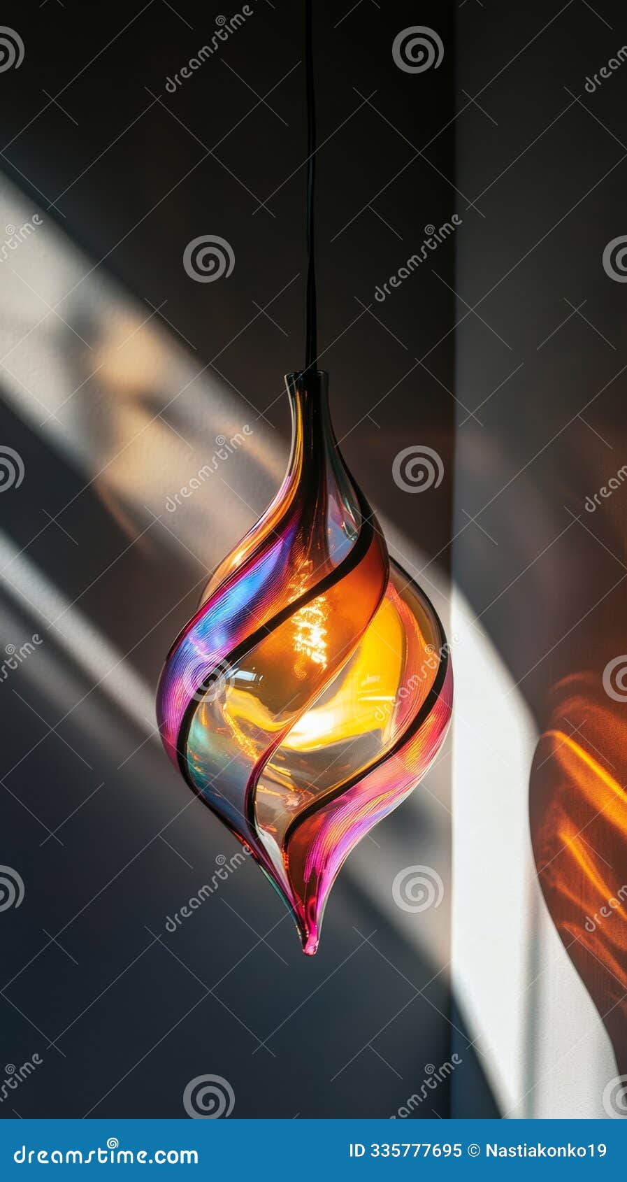 Colorful Glass Pendant Light with Sunlight Reflection, Artistic Decor ...