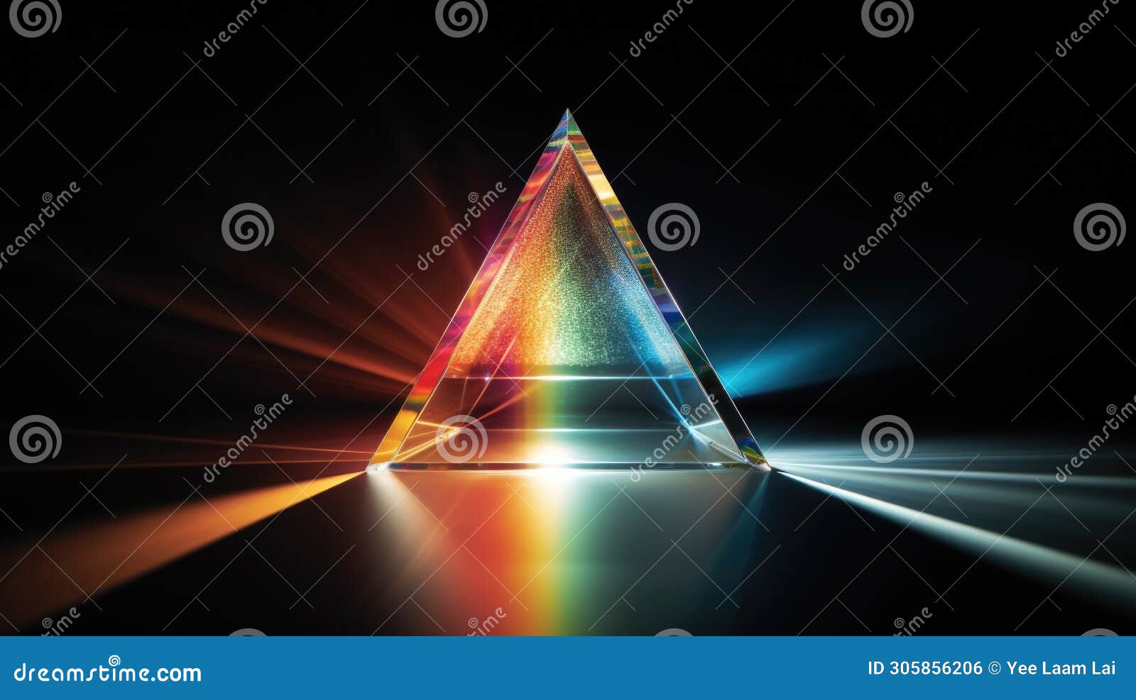 Colorful Glass Prism Triangle Light Dispersion in Dark Background, Ai ...