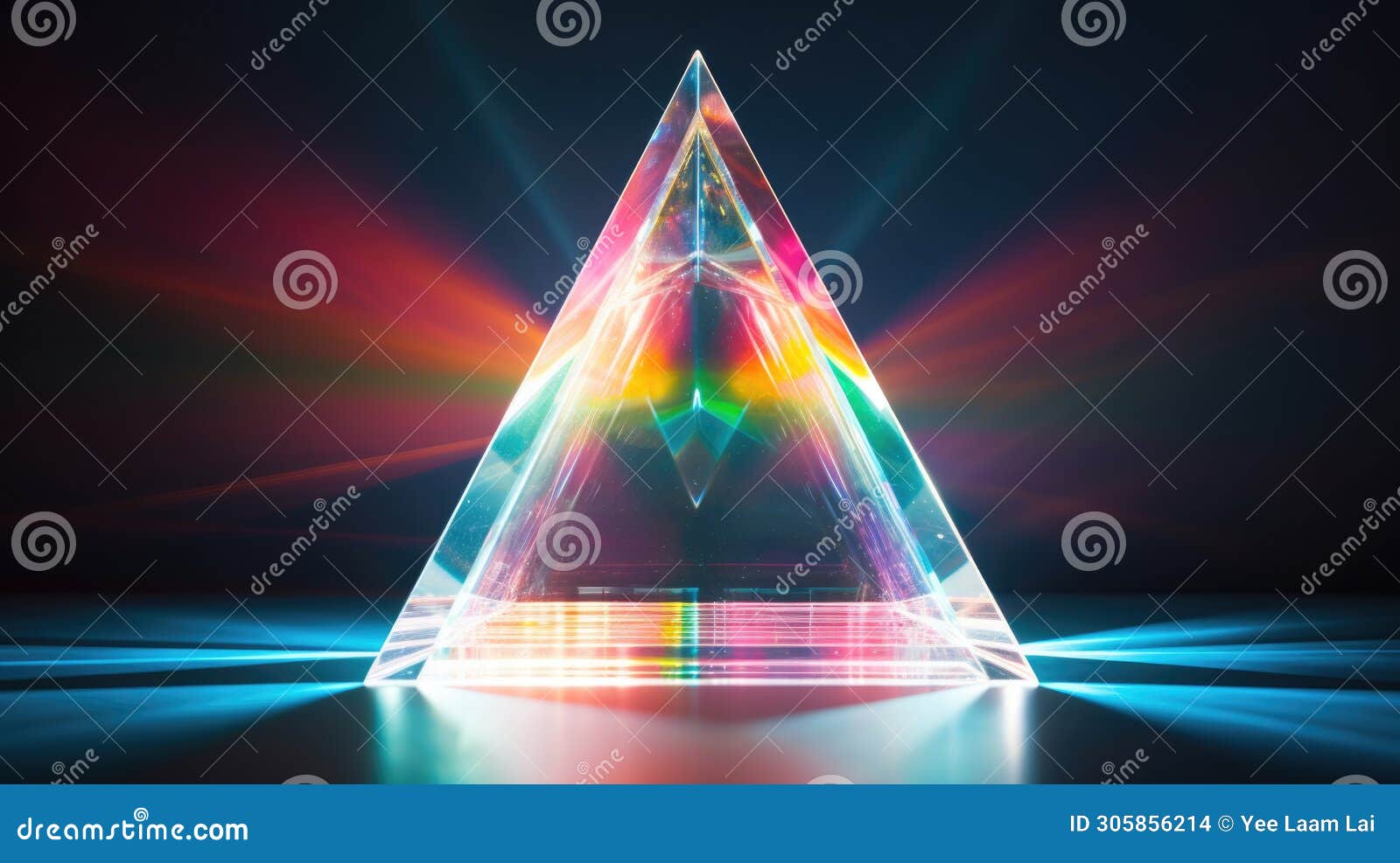 Colorful Glass Prism Triangle Light Dispersion in Dark Background, Ai ...