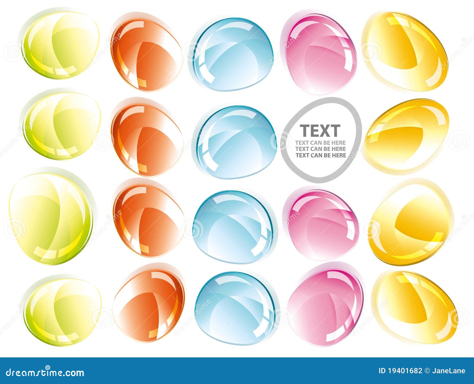 Colorful Glass Orbs Realistic Collection. Set Of Colored Spheres Set ...