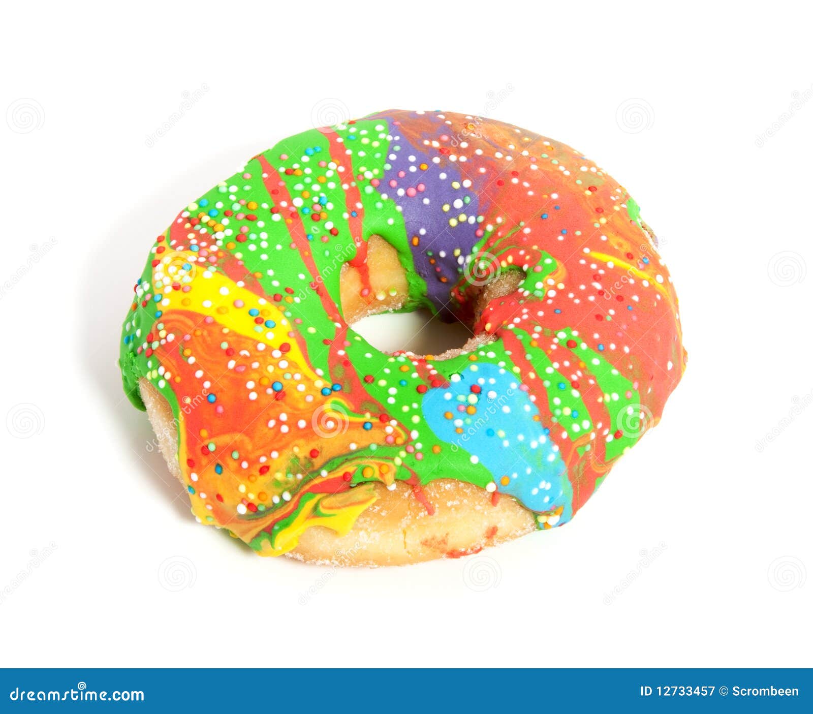 A colorful glazed donut stock image. Image of doughtnut - 12733457