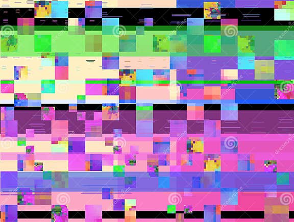 Colorful Glitch Squares Elements Vector Background, Abstract Digital ...