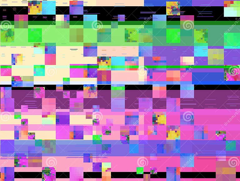 Colorful Glitch Squares Elements Vector Background, Abstract Digital ...