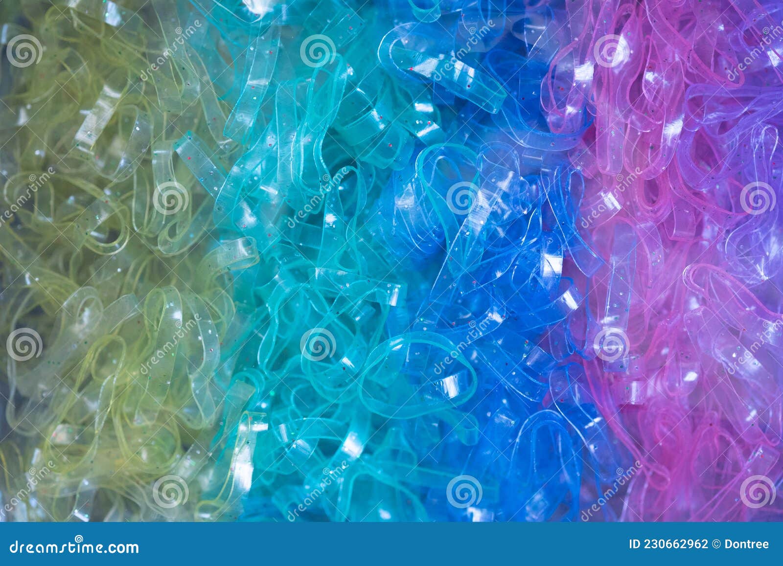 Colorful Glitter Plastic Band of Background Stock Photo - Image of ...