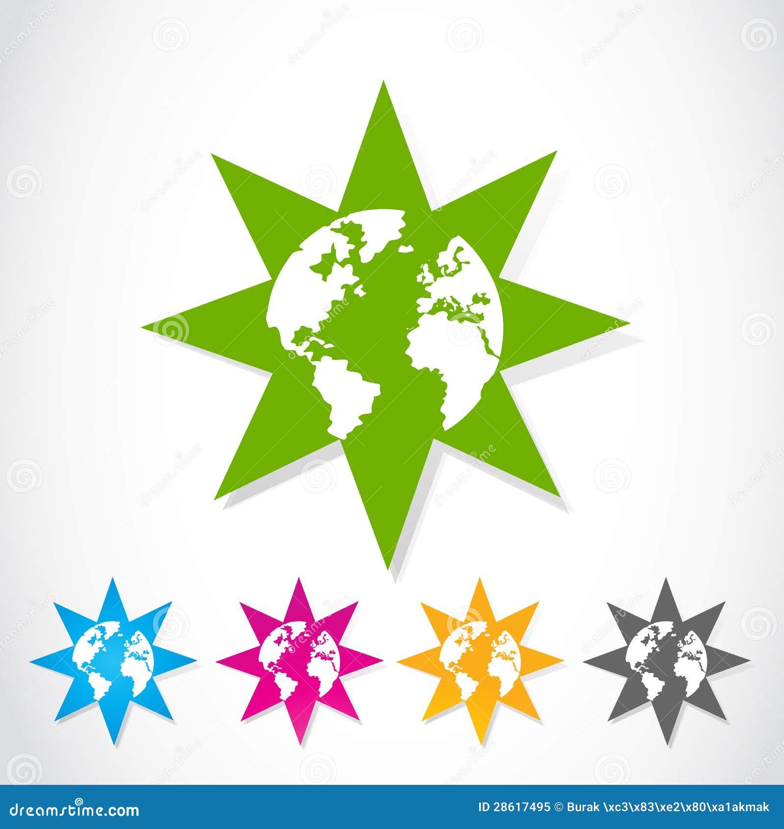 Colorful globe stickers stock vector. Illustration of north - 28617495