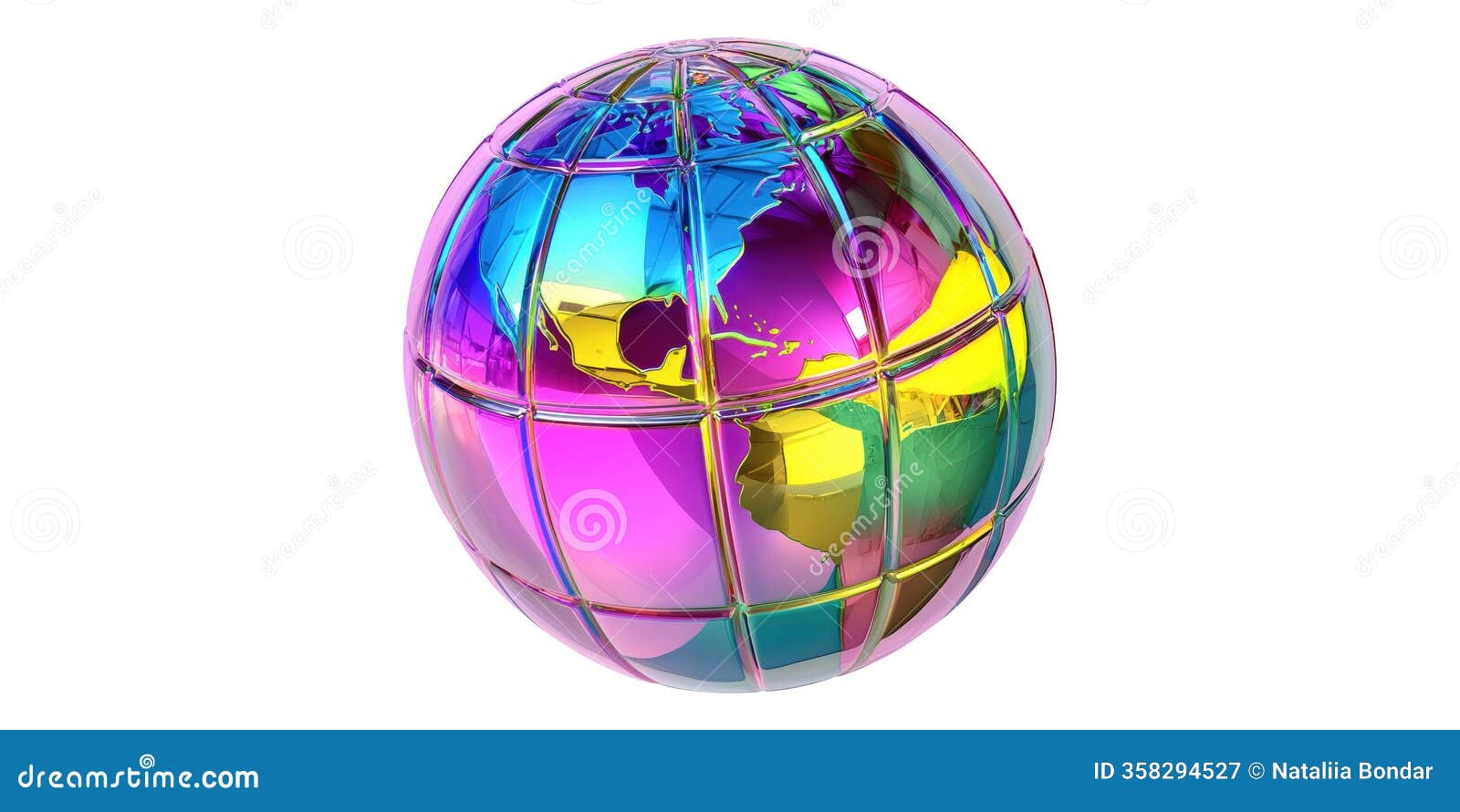 Colorful Globe with Wireframe Design Isolated on Transparent Background ...