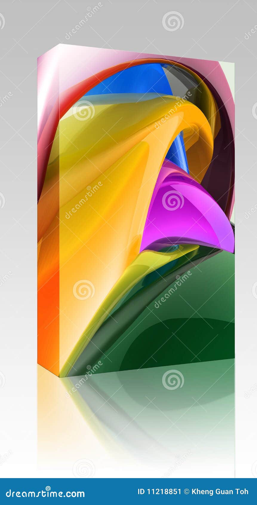 Colorful Glossy Abstract Box Package Stock Illustration - Illustration ...