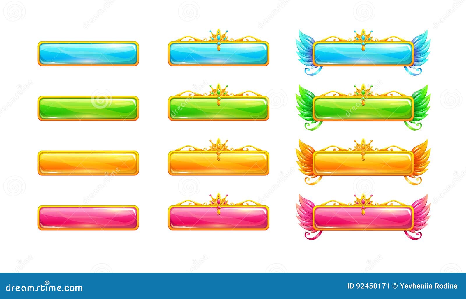 Colorful Glossy Banners for Game or Web Design. Stock Vector ...
