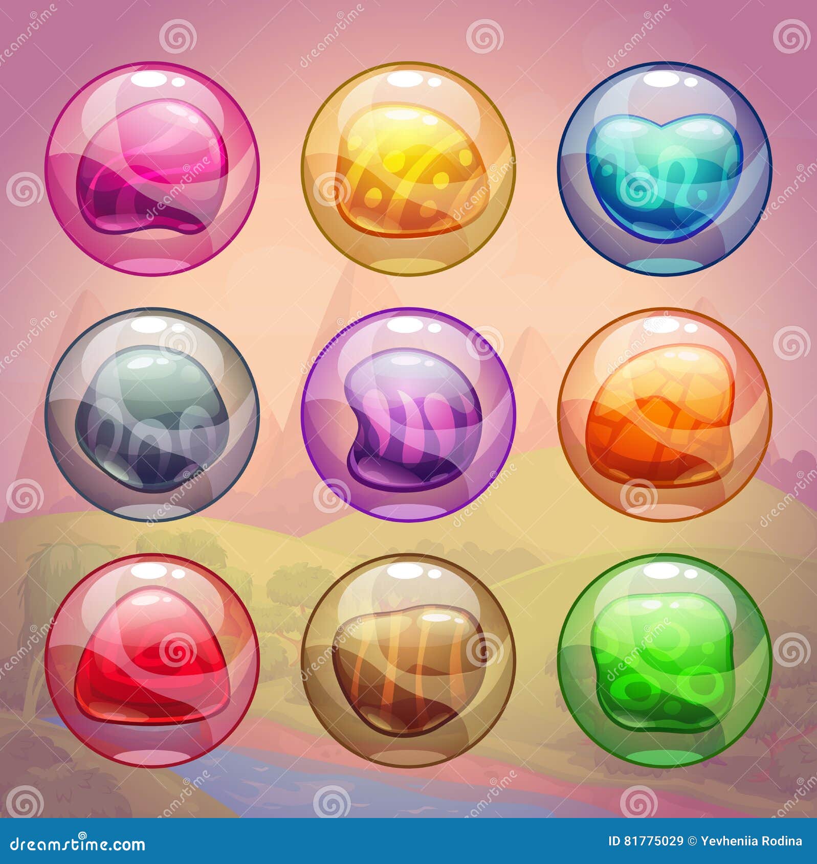 Magic Stones In Pentagrams? Vector Set | CartoonDealer.com #186665987