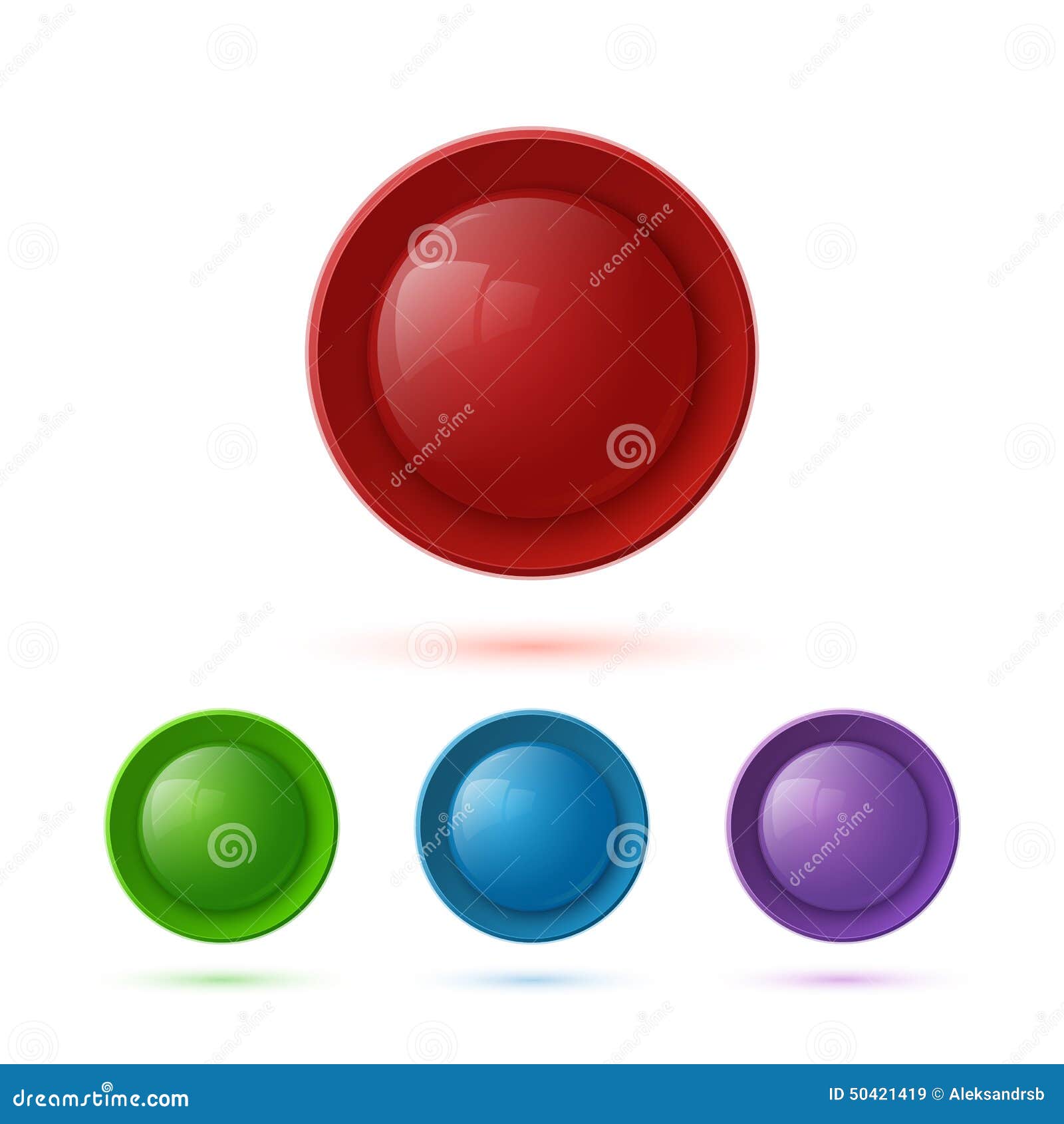 Colorful Glossy Button Icon Set Stock Vector - Illustration of play ...