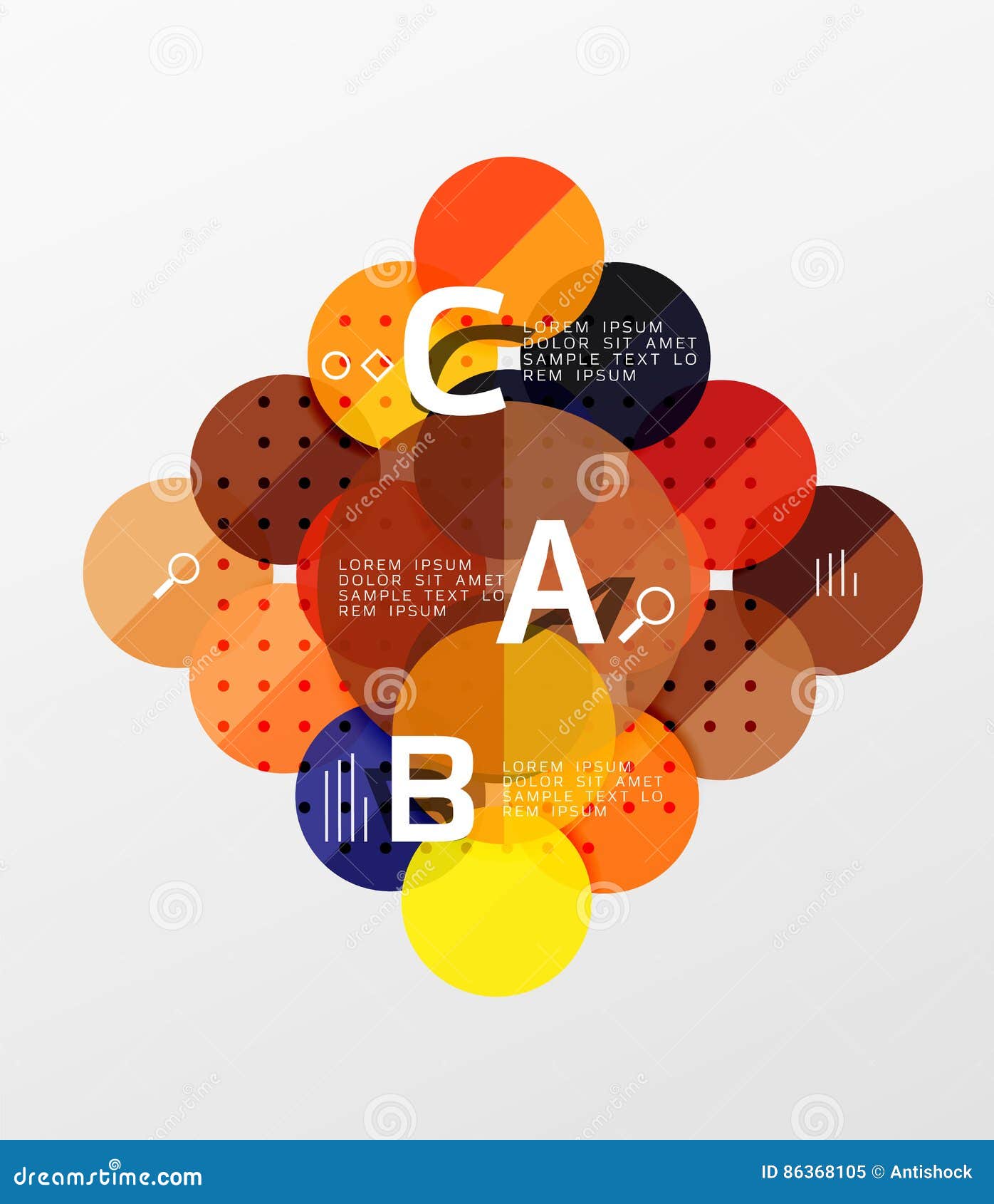 Colorful Glossy Circle Infographics Stock Illustration - Illustration ...