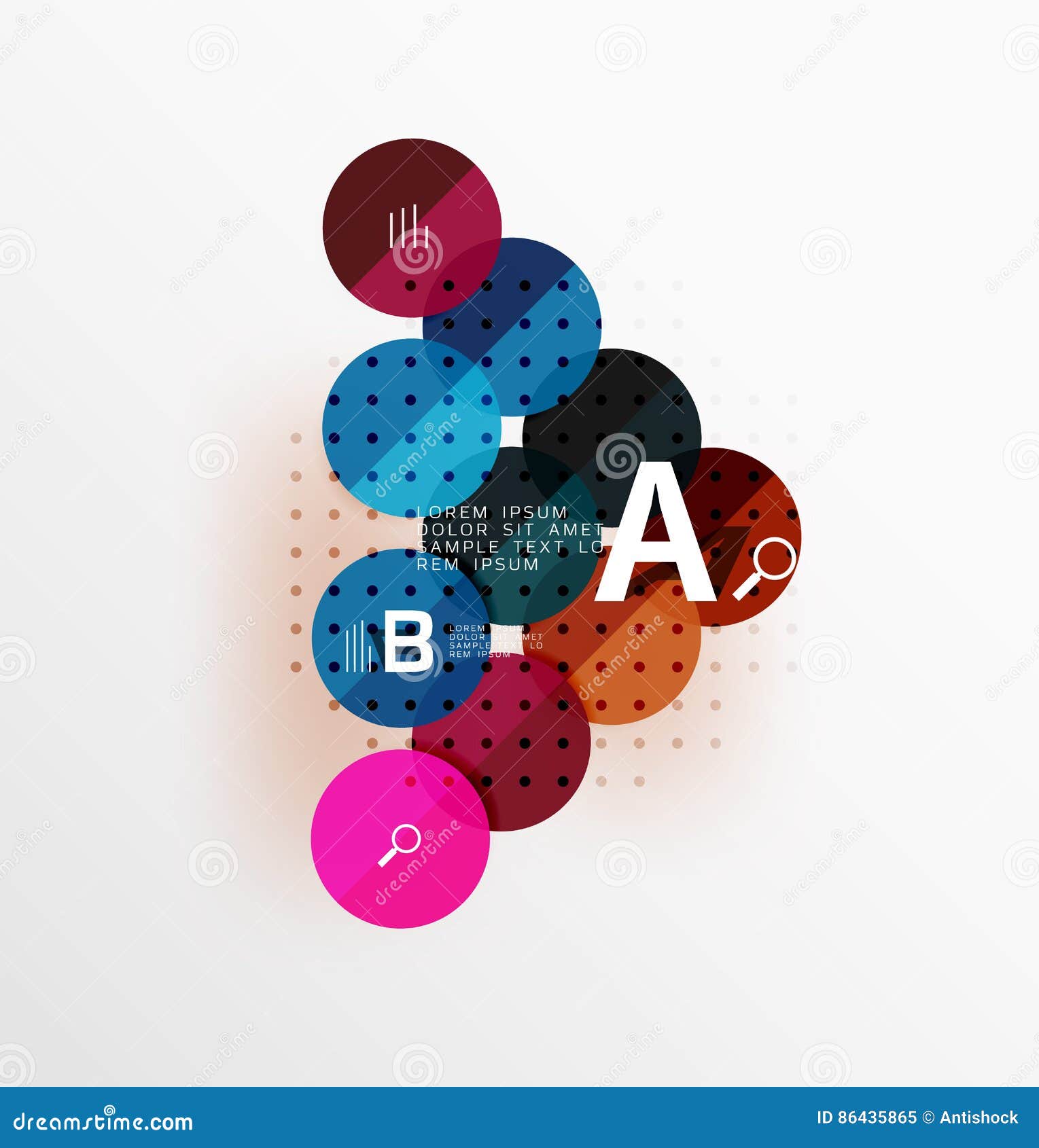 Colorful Glossy Circle Infographics Stock Illustration - Illustration ...
