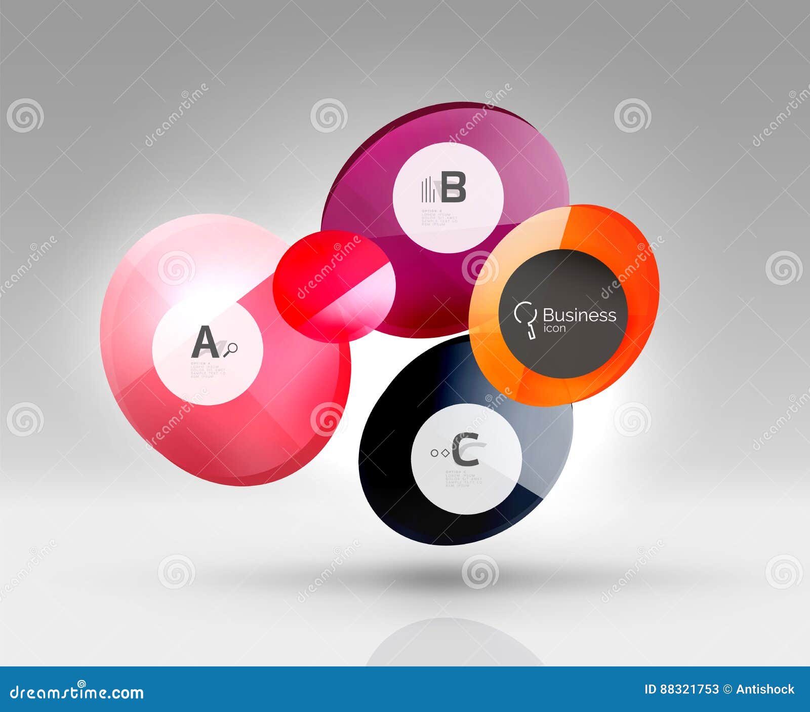 Colorful Glossy Circle Infographics Stock Illustration - Illustration ...