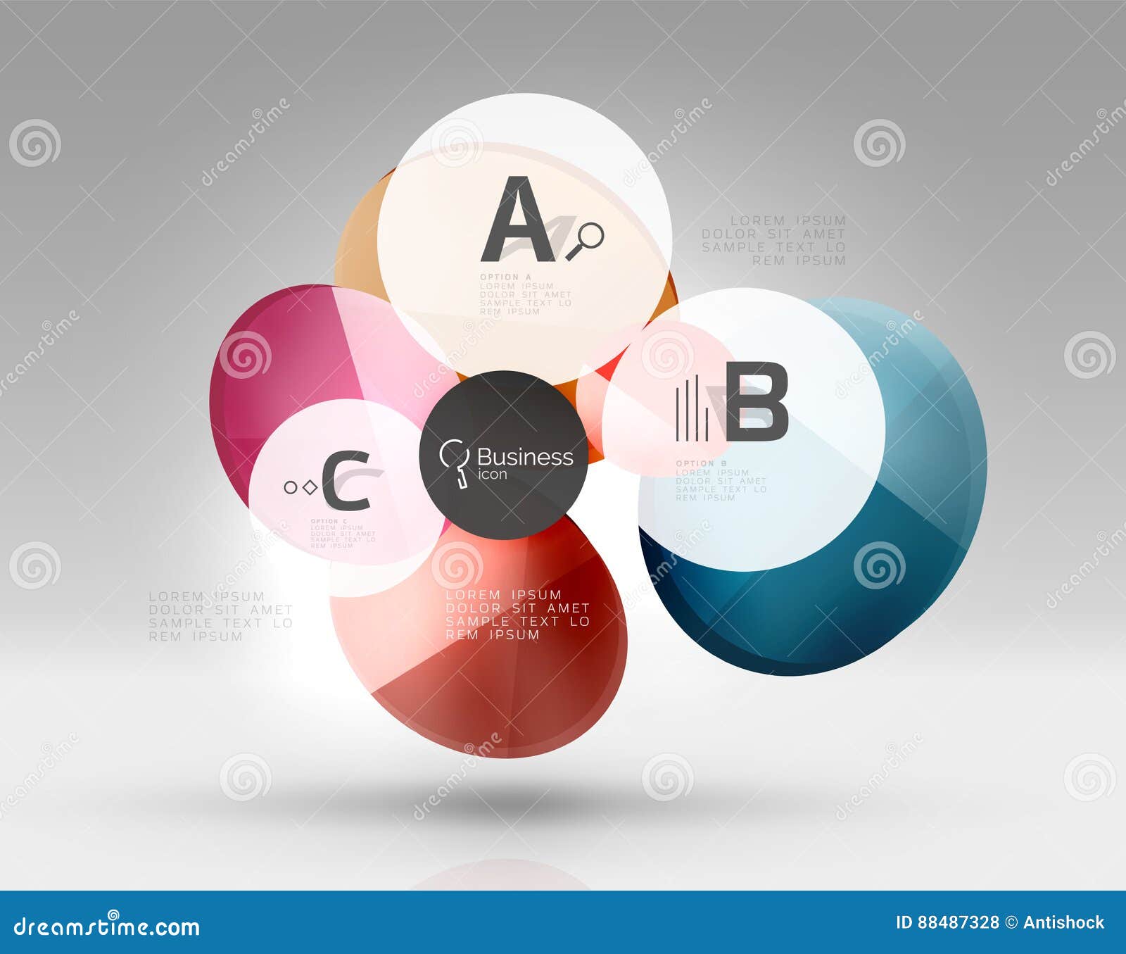 Colorful Glossy Circle Infographics Stock Illustration - Illustration ...