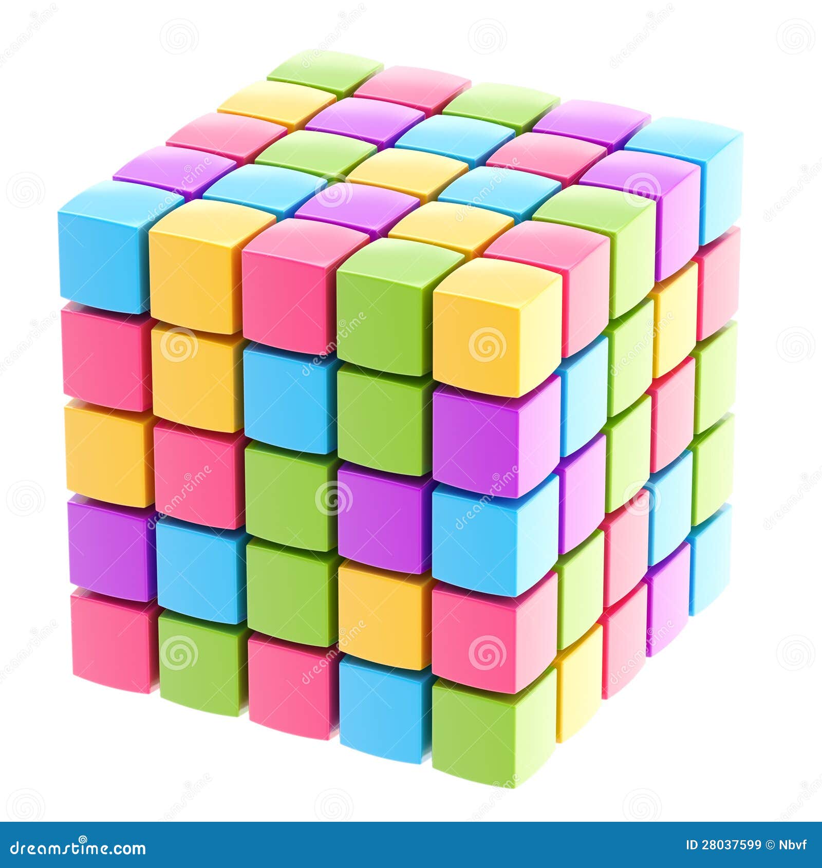 Colorful Glossy Cube Isolated Stock Illustration - Illustration of ...