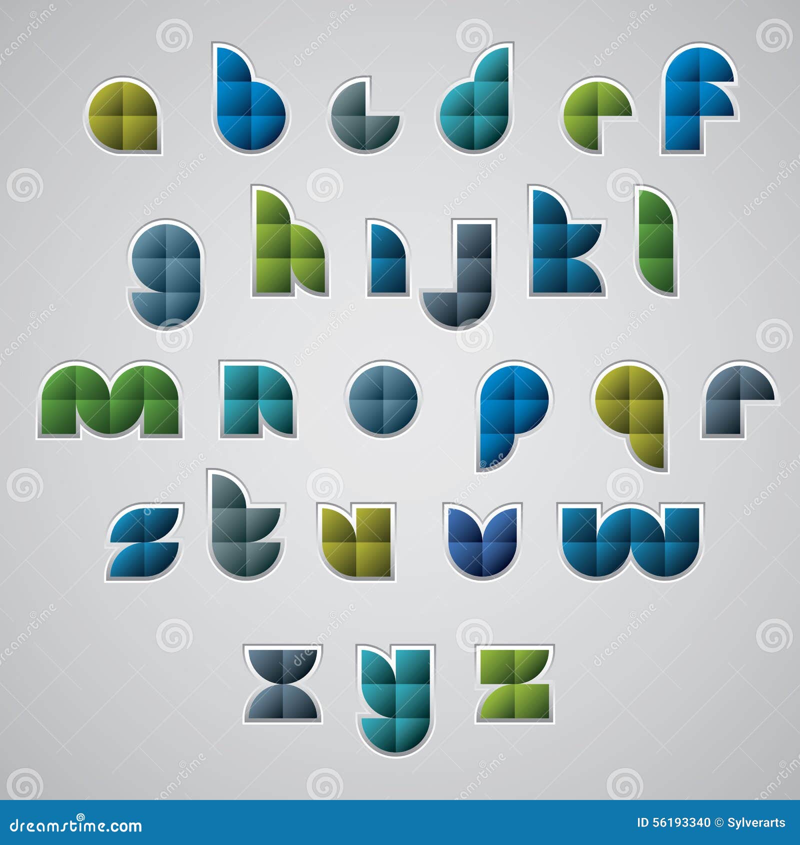 Colorful Glossy Geometric Smooth Comic Font, Rounded Letters Wit Stock ...