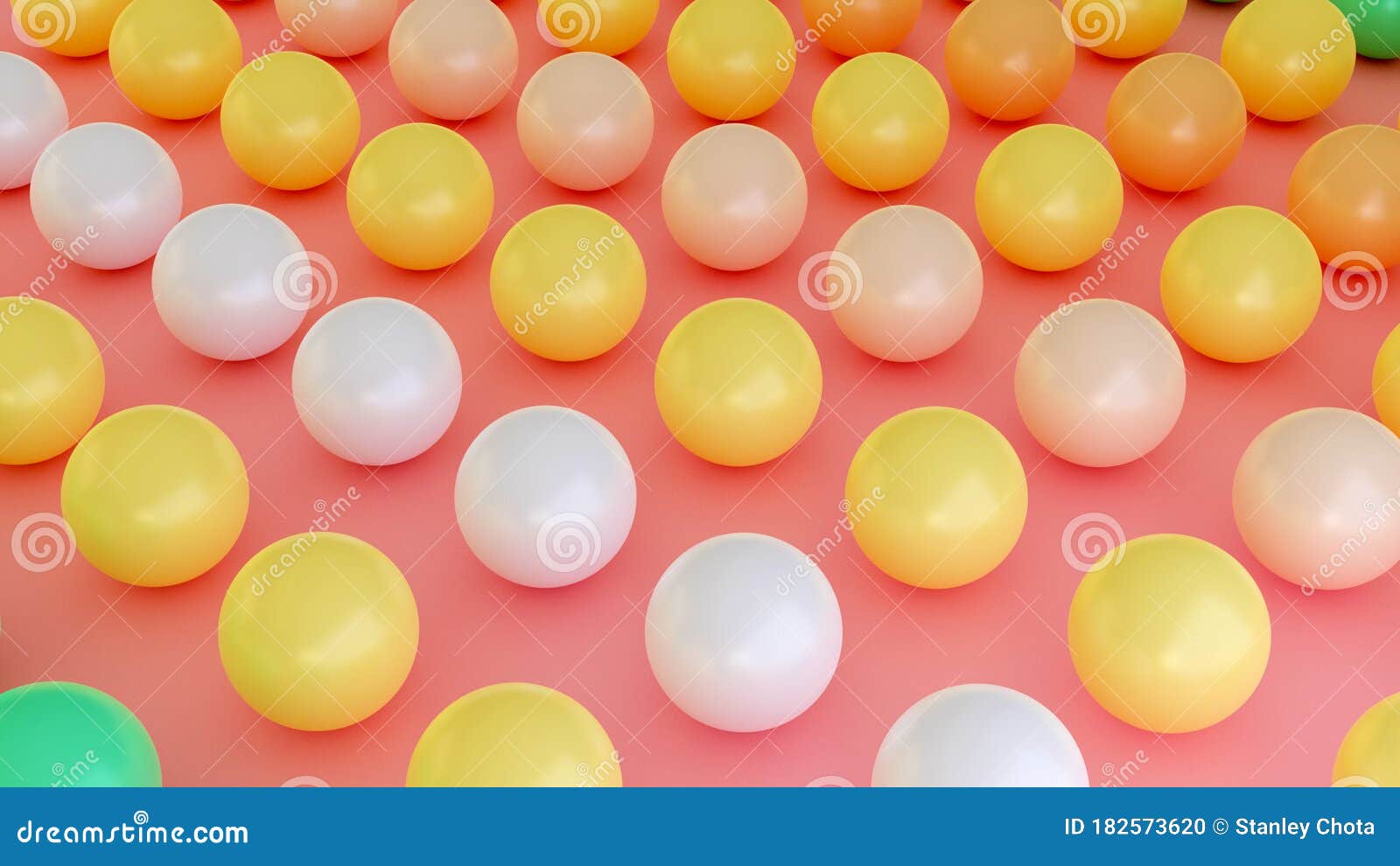 Colorful Glossy Marbles Balls on Faded Pink Background 3d Illustration ...