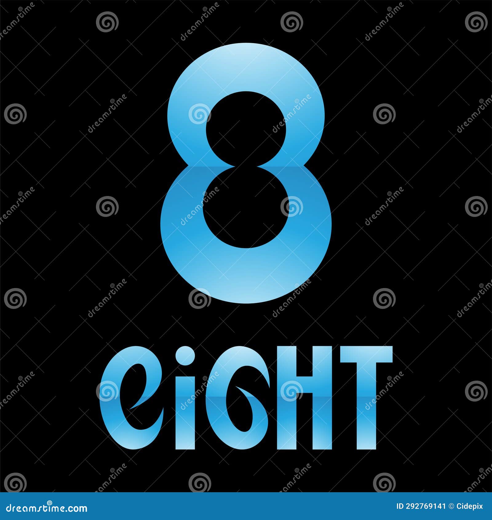 Colorful Glossy Number 8 Icon on a Black Background - Icon 5 Stock ...