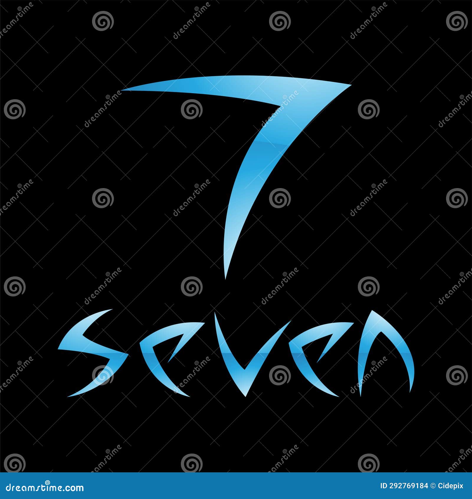 Colorful Glossy Number 7 Icon on a Black Background - Icon 2 Stock ...